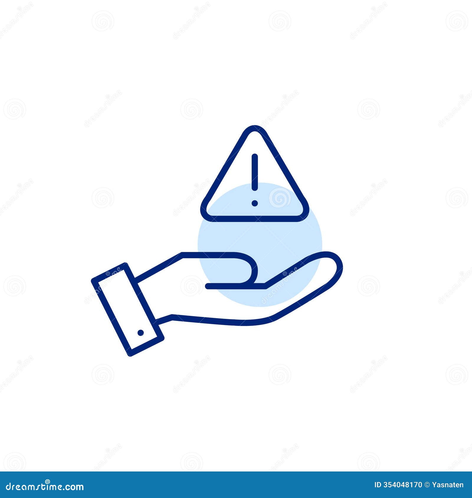 Hand Holding Risk Alert Symbol. Caution, Handle with Care. Immediate ...