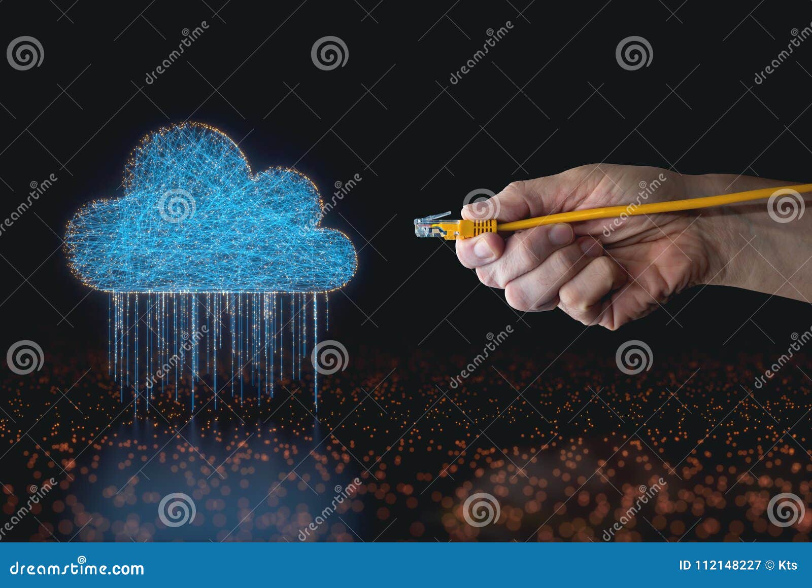 Cloud Computing Data Rain RJ45 Cable Stock Image - Image of computer ...