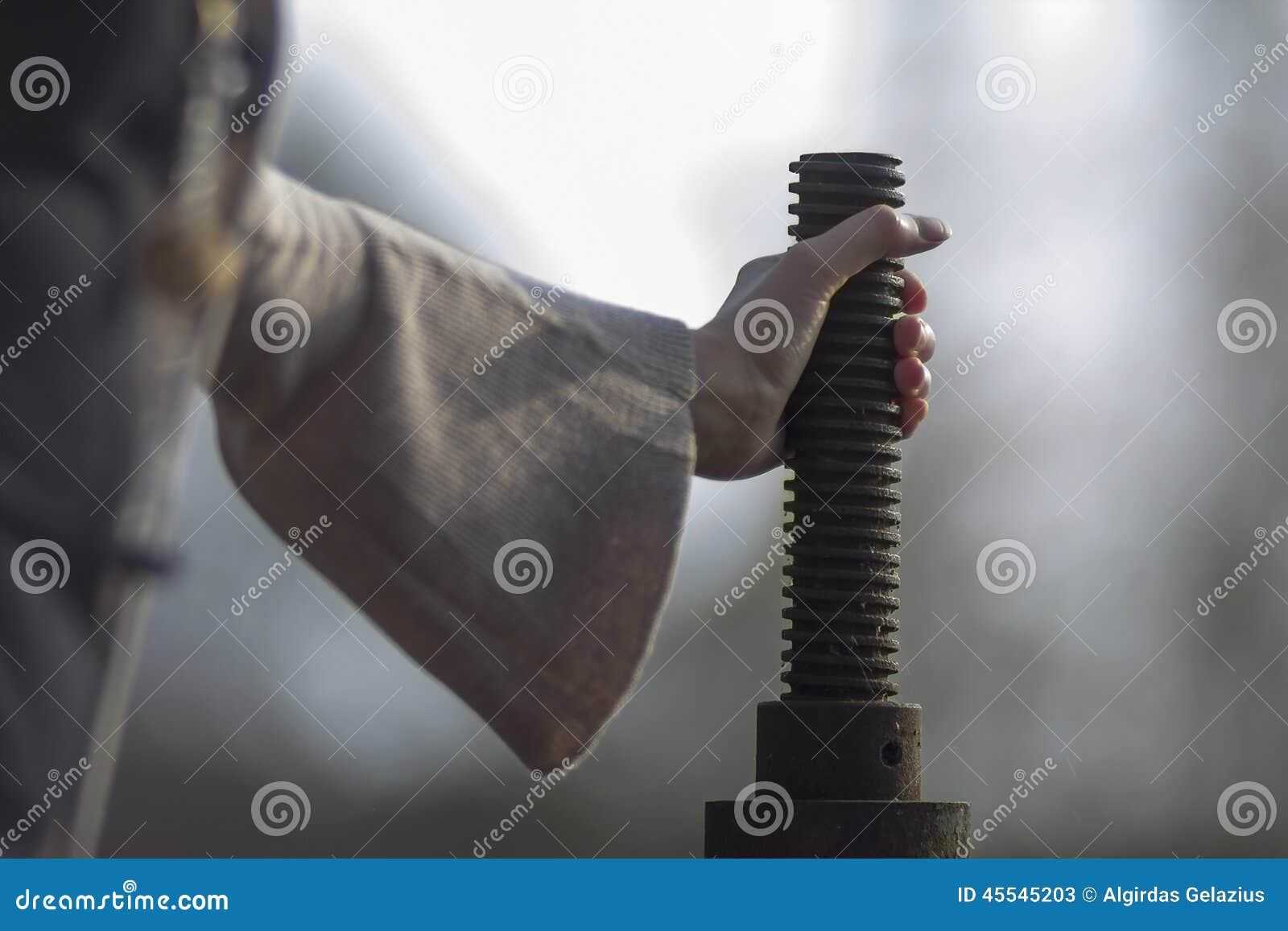 A Hand Holding Rod with Thread. Stock Image - Image of closeup, pattern ...