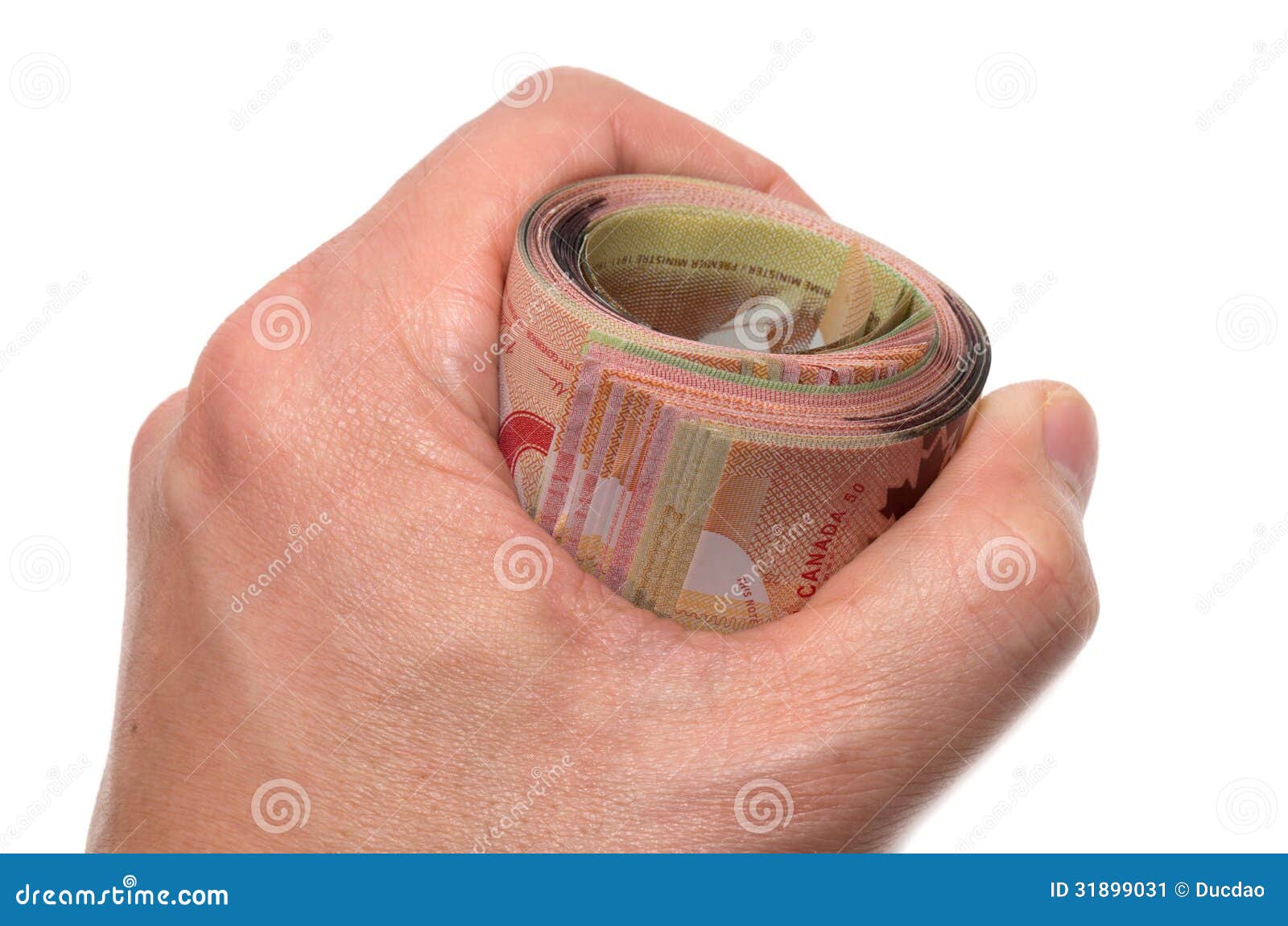 Hand Holding a Roll of Banknotes Stock Image - Image of currency, group ...