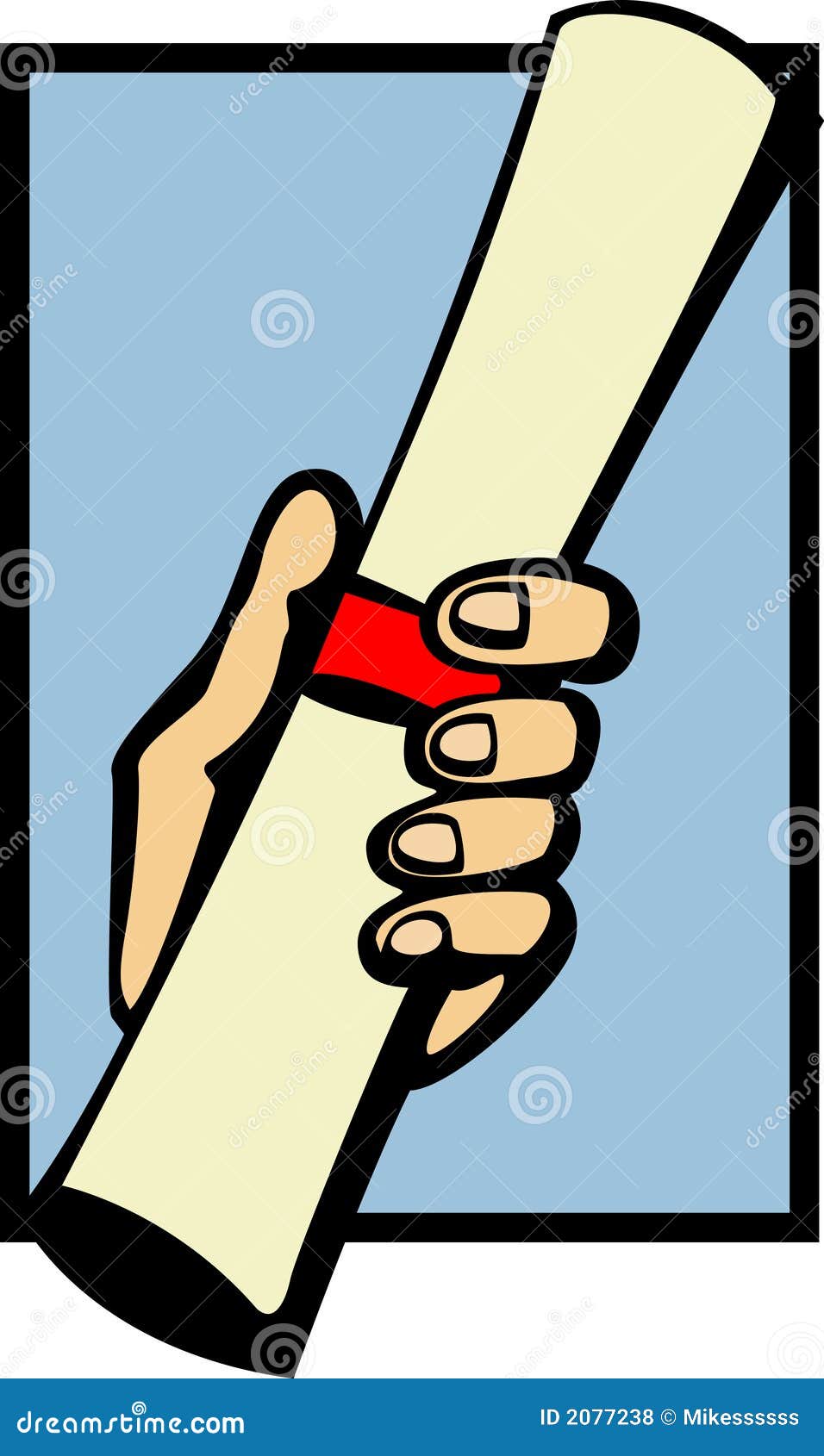 Hand Holding a Rolled Paper Vector Illustration Stock Vector ...