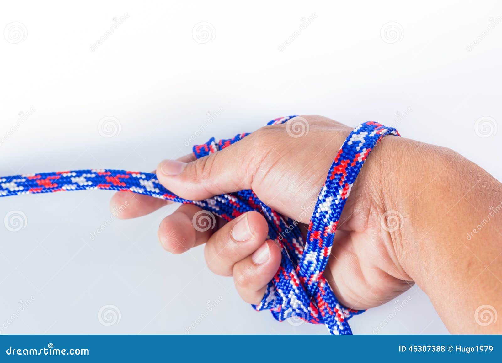 Hand holding rope stock photo. Image of blue, people - 45307388