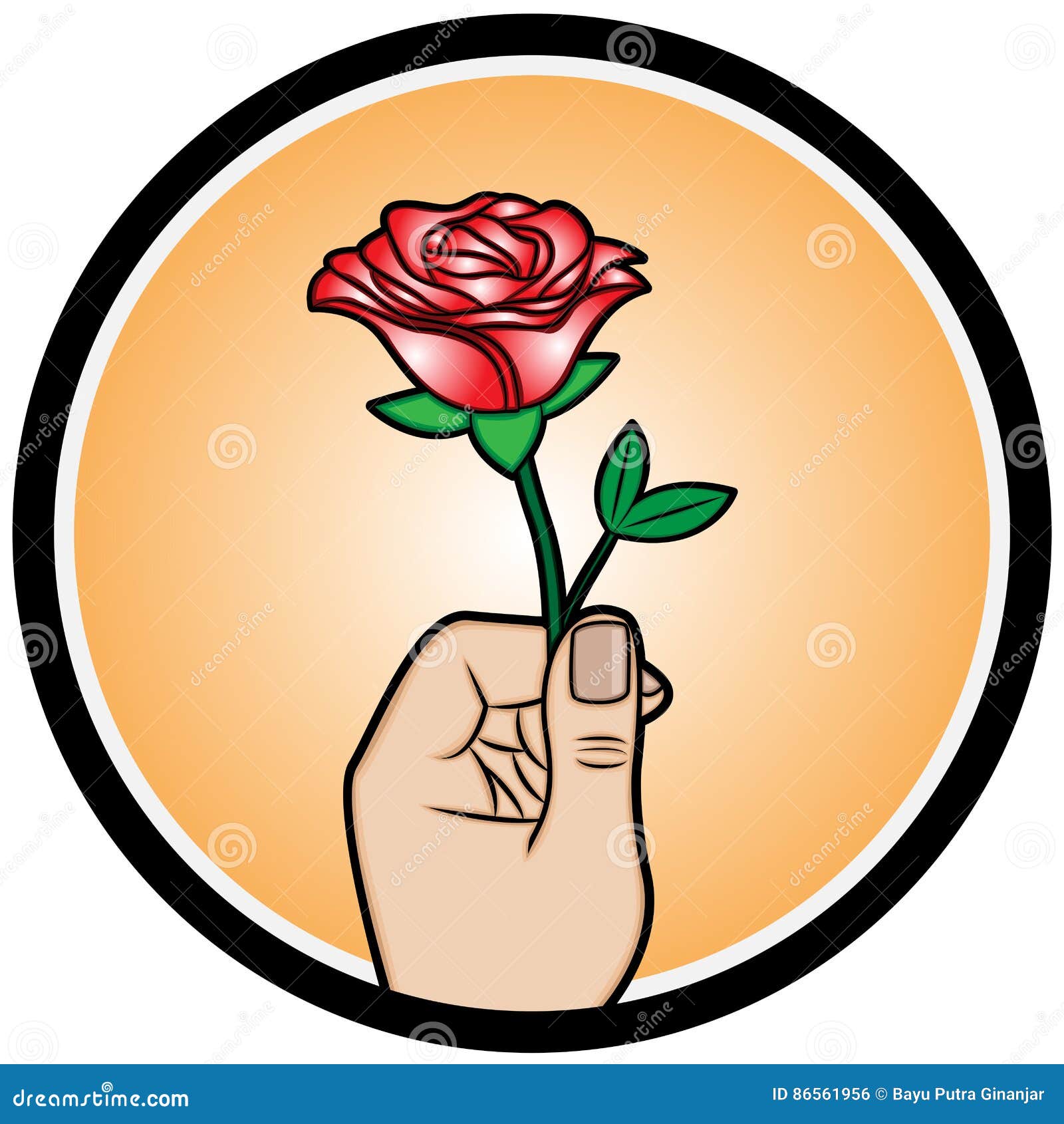 Hand holding a rose stock vector. Illustration of nails - 86561956