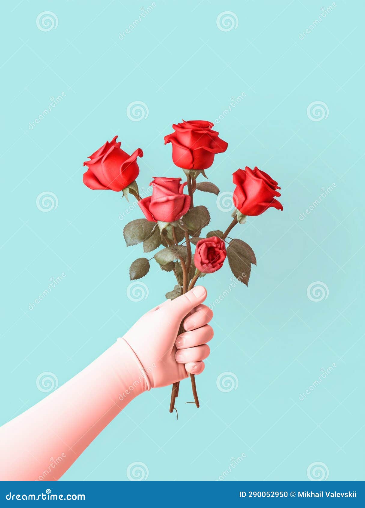 Hand holding roses stock illustration. Illustration of pink - 290052950