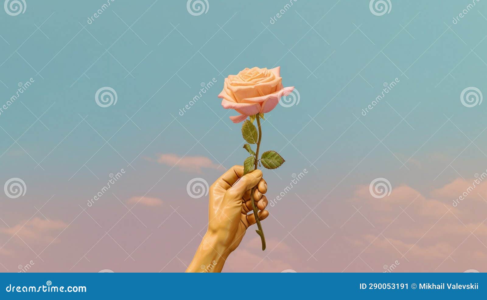 Hand holding roses stock illustration. Illustration of yellow - 290053191