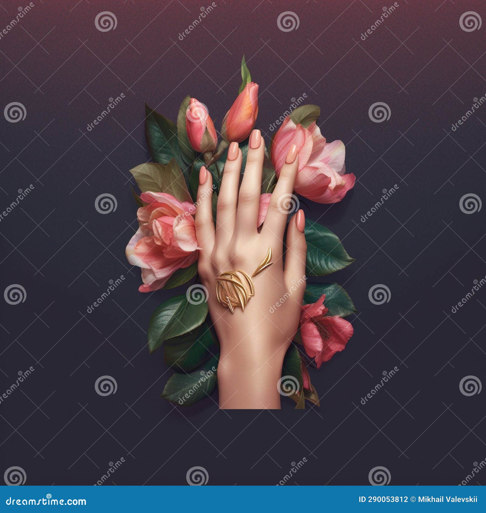Hand holding roses stock illustration. Illustration of roses - 290053812