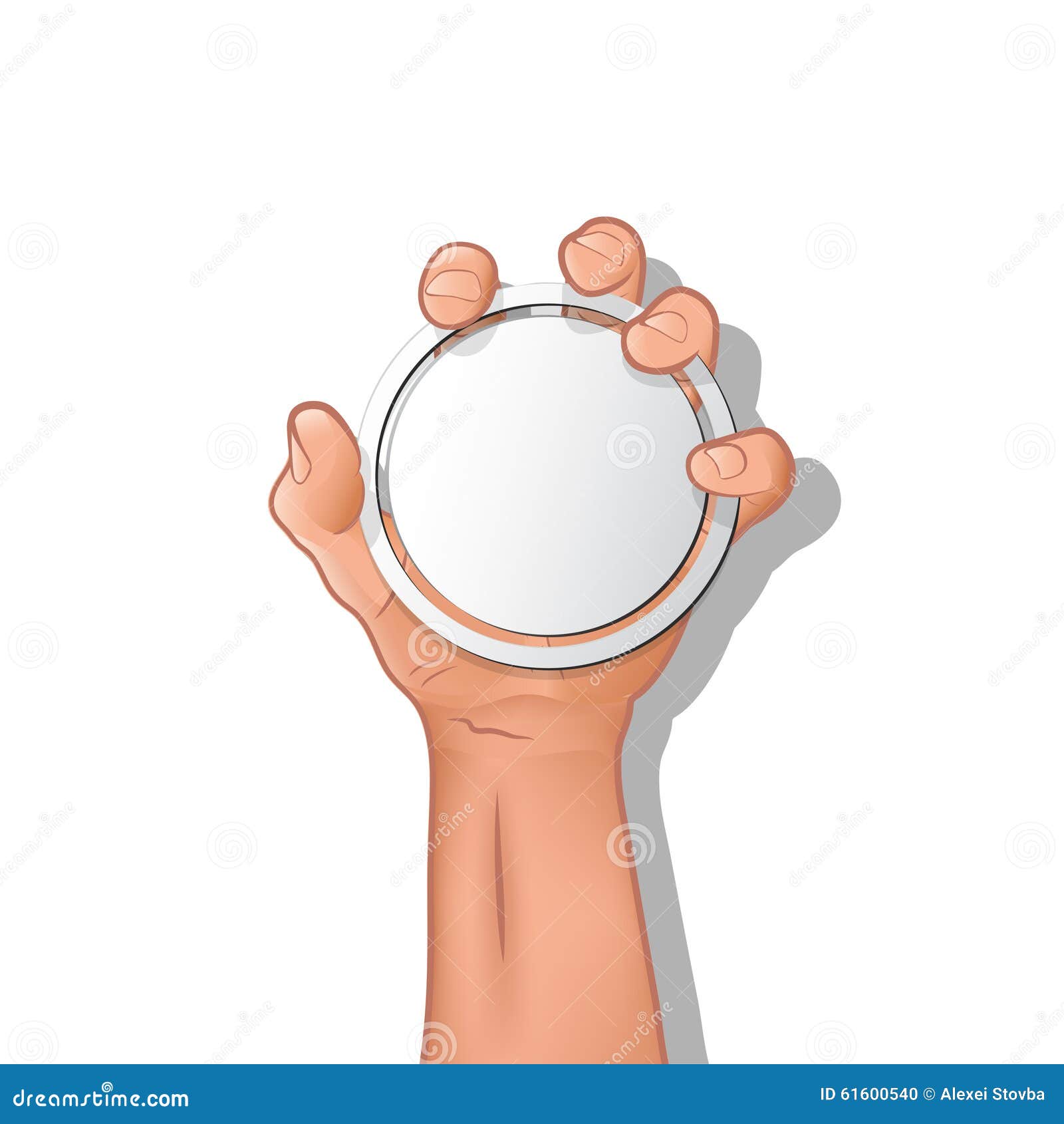 Hand Holding a Round Frame. Vector Illustration Stock Vector ...