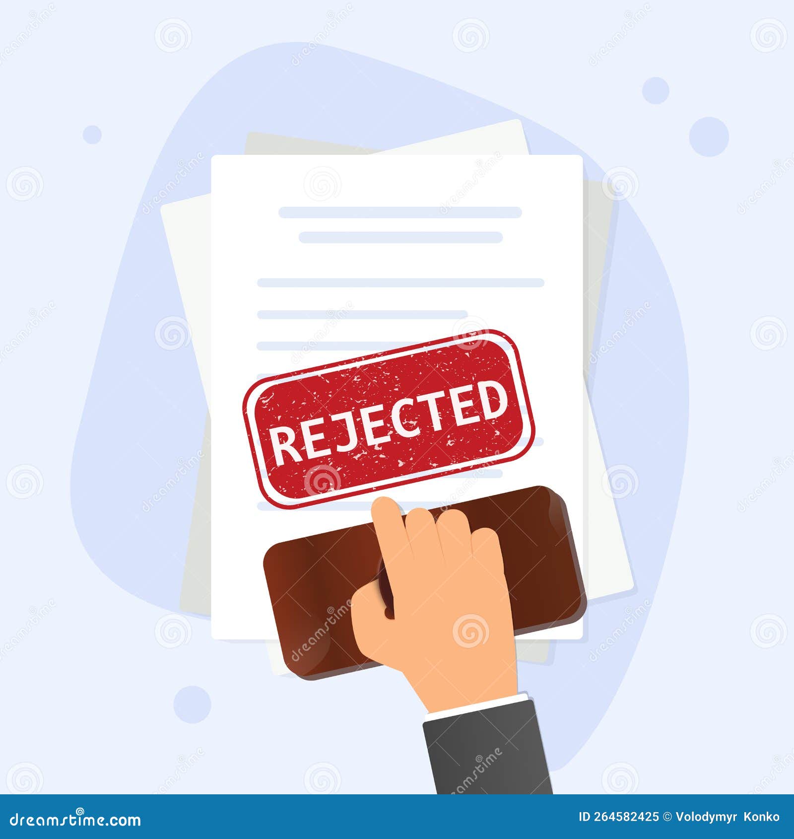 Hand Holding Rubber Stamp. Notary Stamping Rejected Word on a Document ...