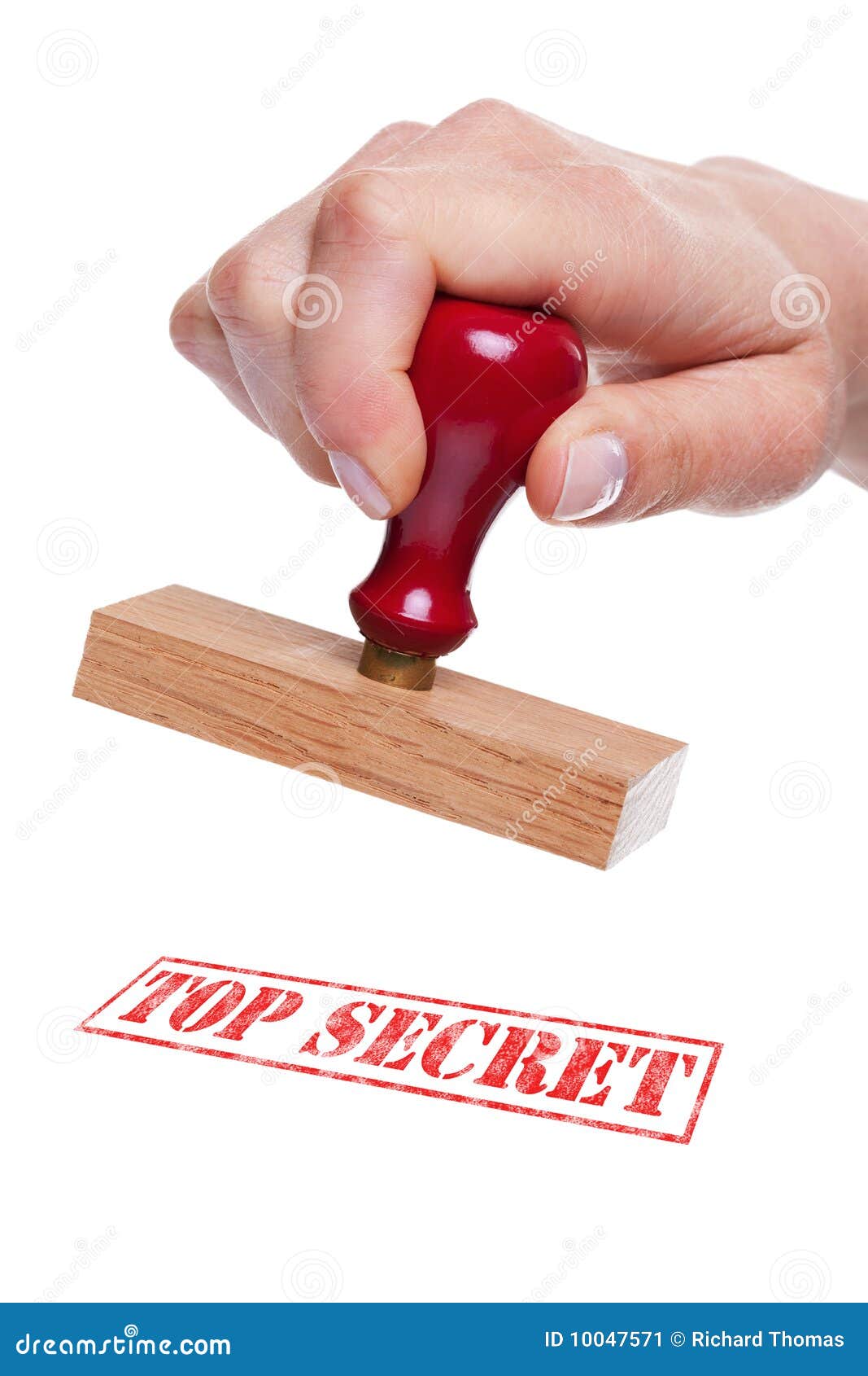 Hand Holding a Rubber Stamp with the Words Top Sec Stock Image - Image ...
