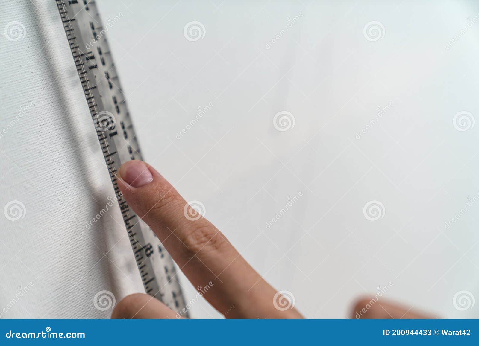 Hand Holding Ruler with Canvas Background Stock Image - Image of ...