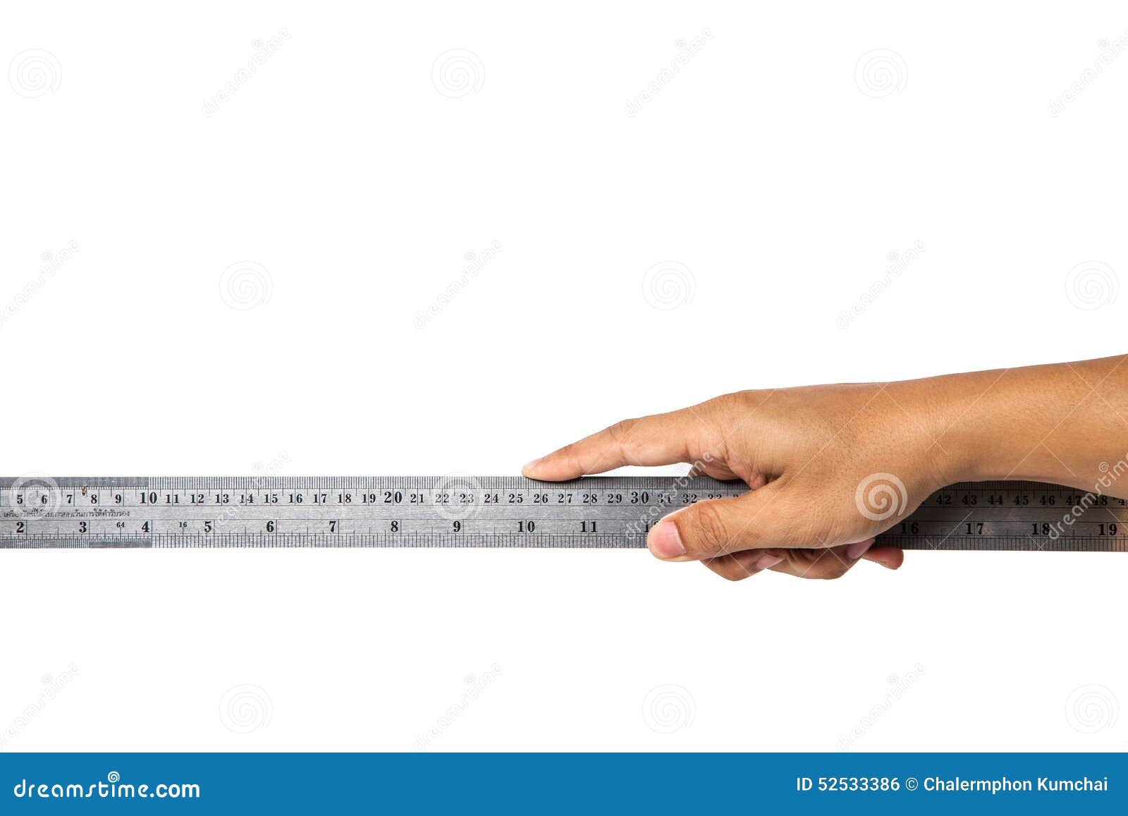 Hand Holding a Ruler on White Background Stock Photo - Image of ...