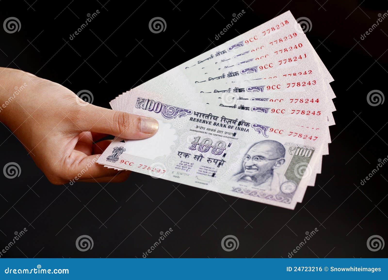 Hand holding rupee notes stock photo. Image of banking - 24723216