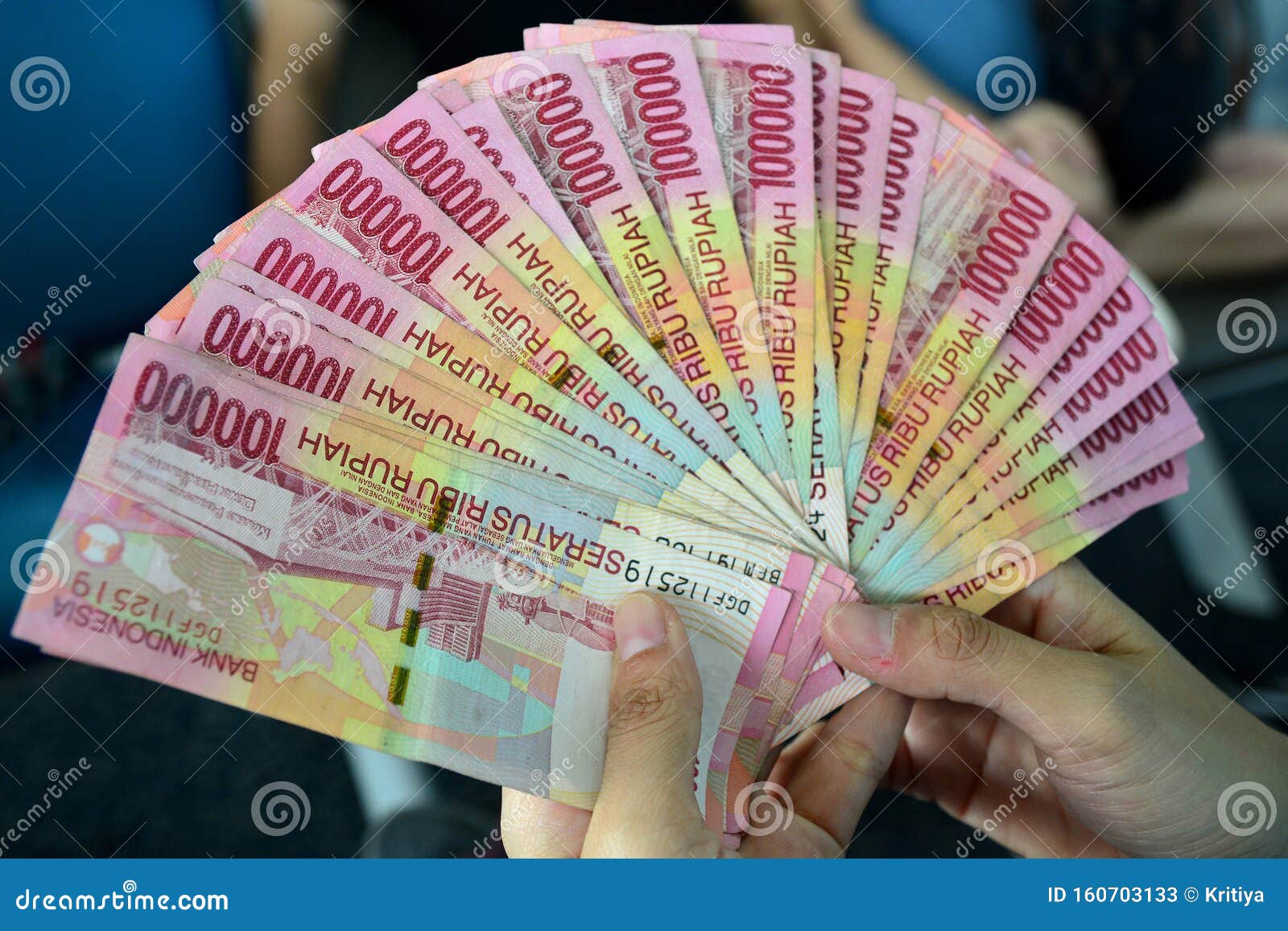Hand Holding Rupiah Indonesian Money Stock Image - Image of making ...