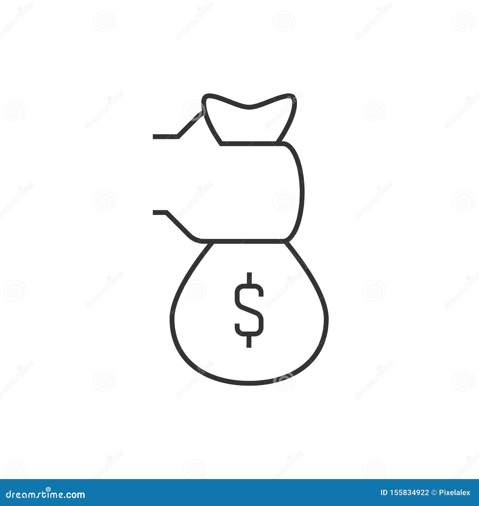 Hand Holding Sack of Money Outline Icon Stock Vector - Illustration of ...