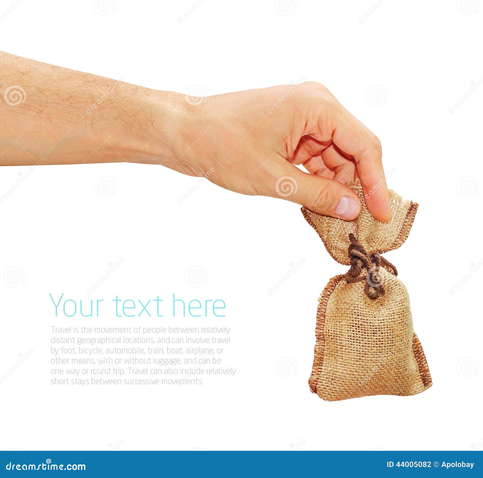 Hand Holding a Sackcloth Bag Stock Photo - Image of container, canvas ...