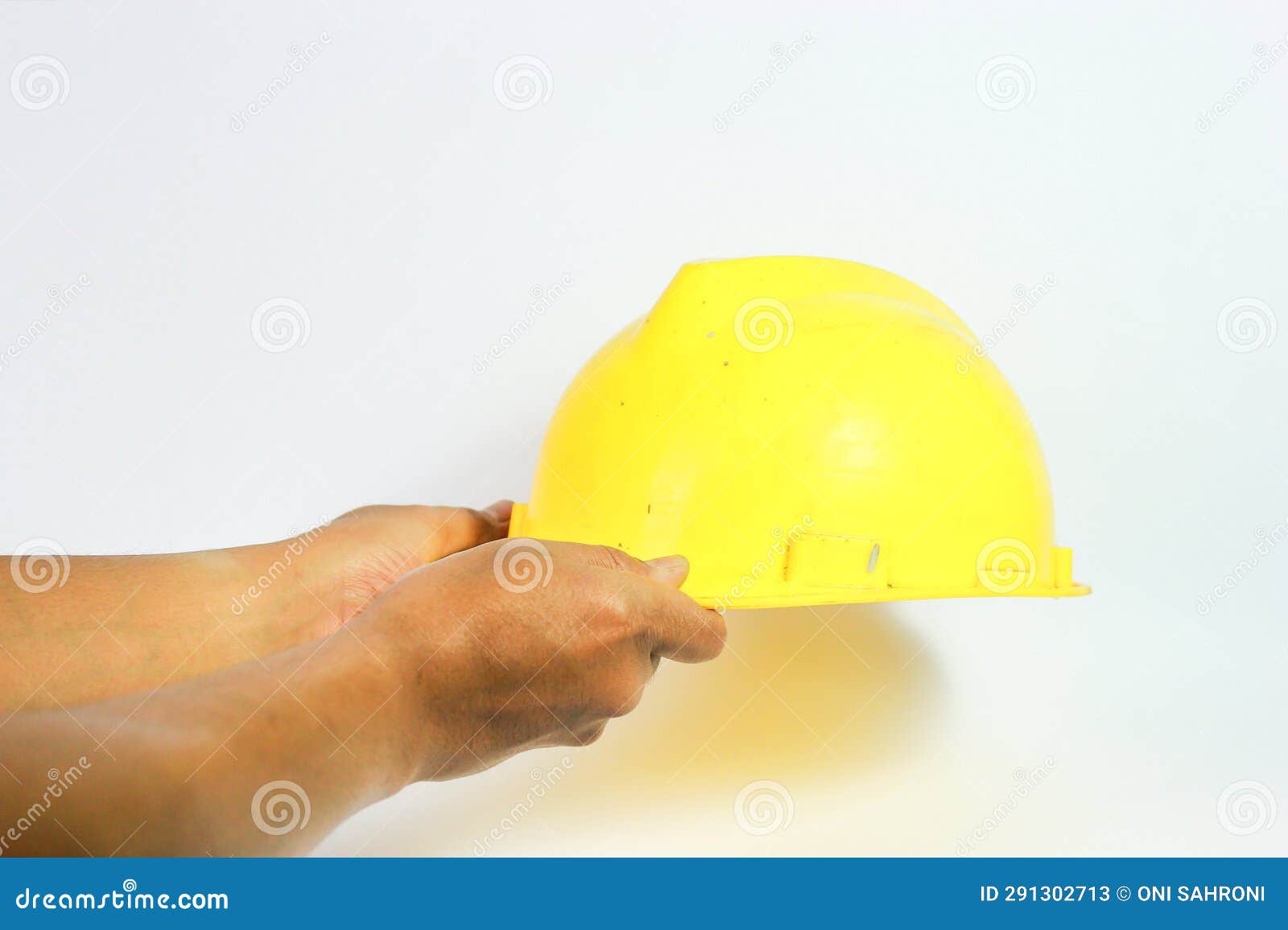 Hand Holding Safety Helmet for Construction Worker Stock Image - Image ...