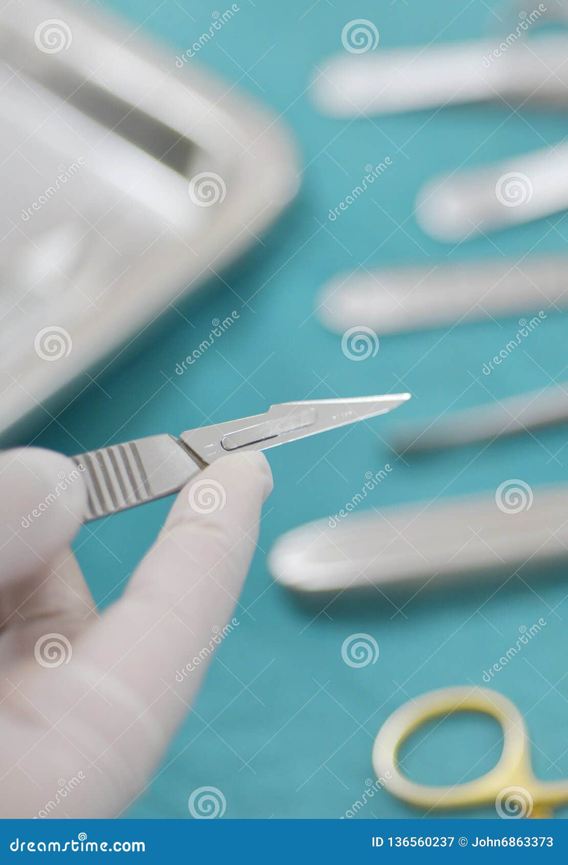 Scalpel Surgical Instruments in the Operating Room Stock Image - Image ...