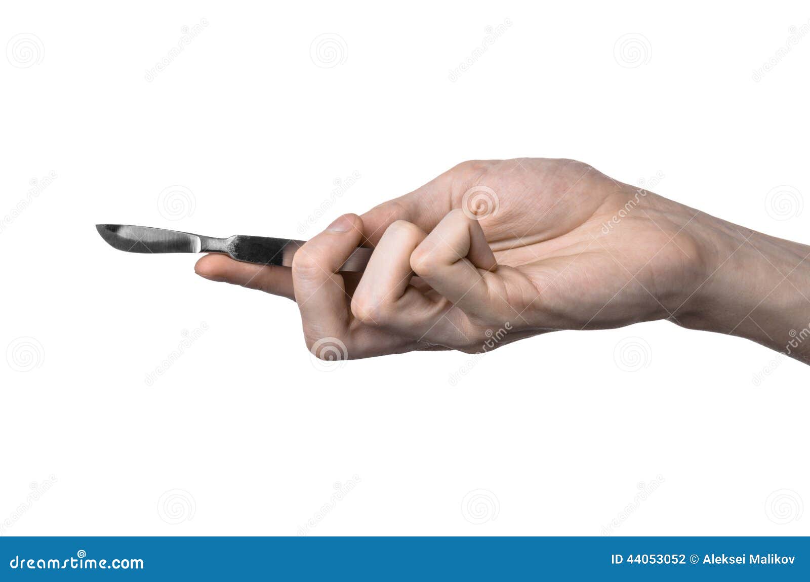 The Hand Holding the Scalpel, White Background, Isolated Stock Photo ...