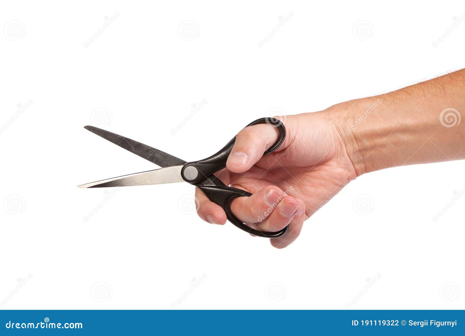 Hand is Holding Scissors Isolated Stock Photo - Image of open, barber ...