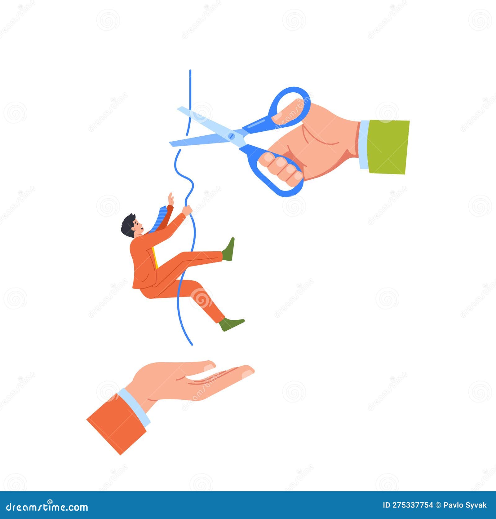 Hand Holding Scissors Symbolically Cuts the String Binding a ...