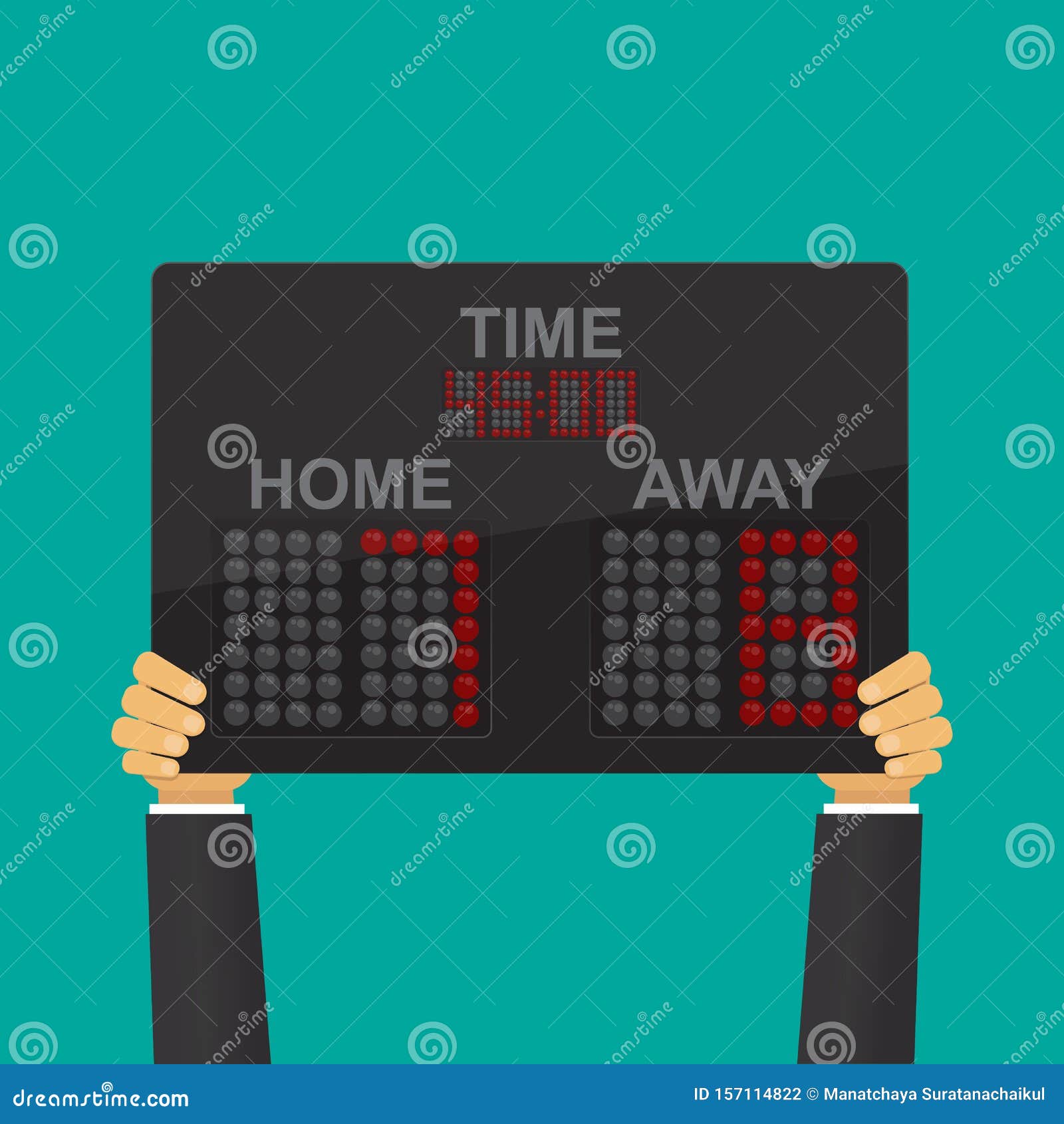 Hand holding scoreboard. stock illustration. Illustration of symbol ...