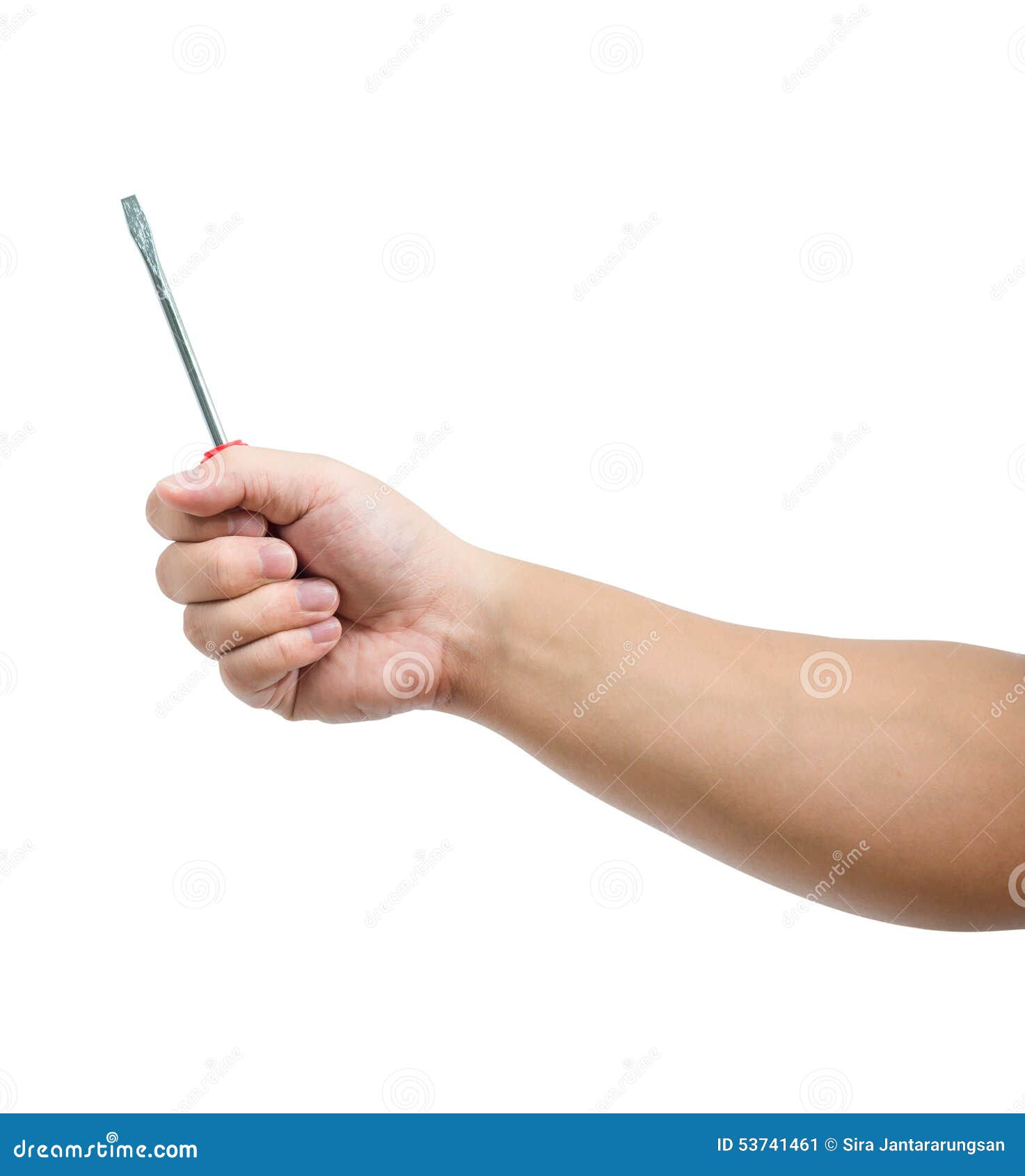 Hand Holding Screwdriver Isolated on White Background Stock Image ...