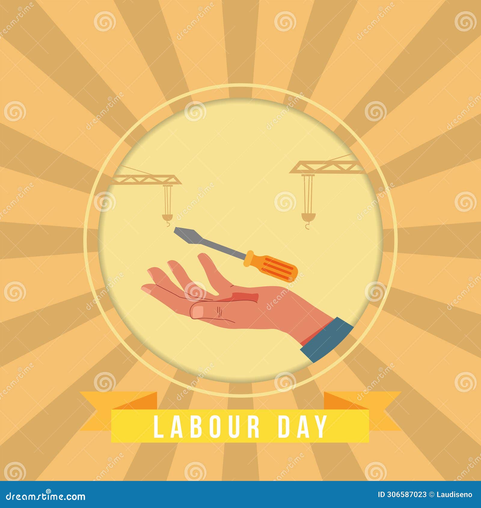 Hand Holding a Screwdriver Labor Day Poster Vector Stock Vector ...