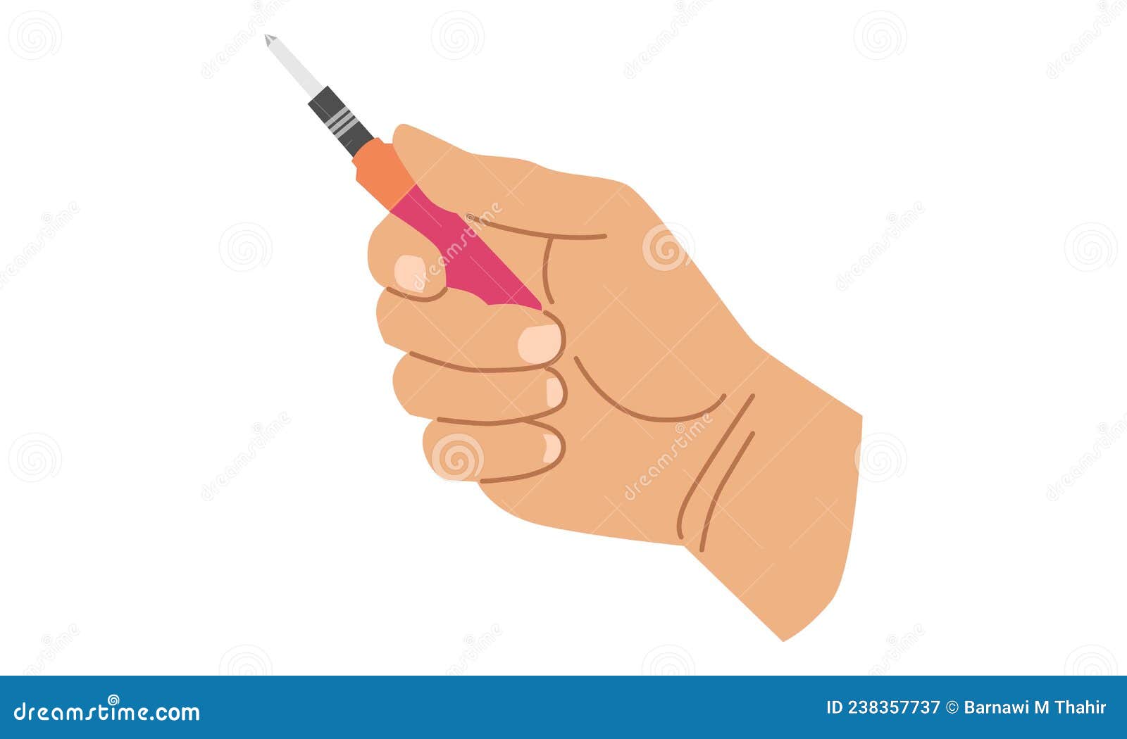Hand holding a screwdriver stock vector. Illustration of service ...