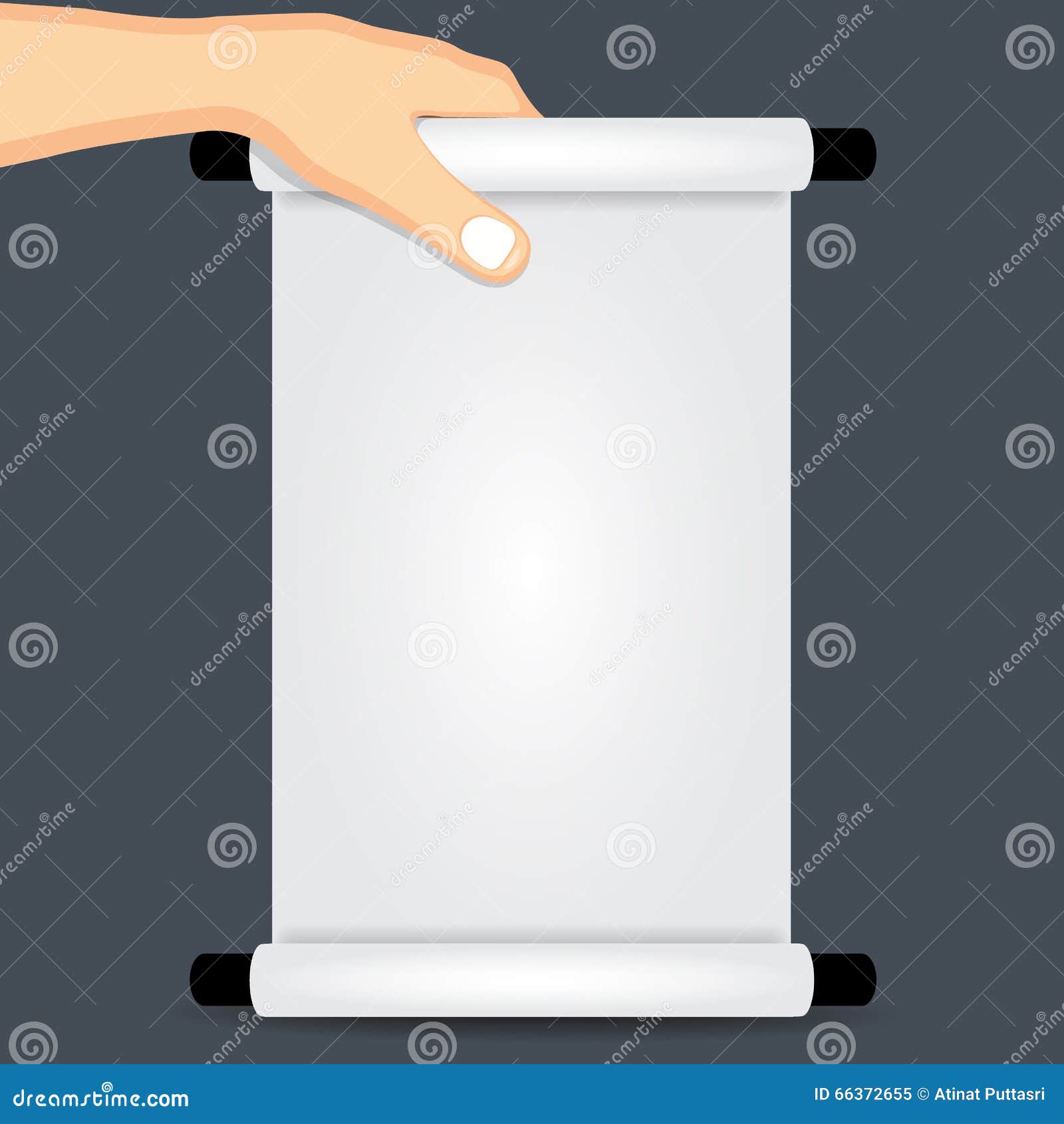 Hand holding scroll. stock vector. Illustration of paper - 66372655