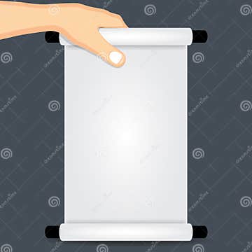 Hand holding scroll. stock vector. Illustration of paper - 66372655