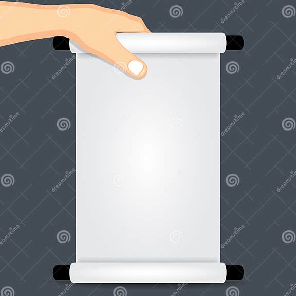 Hand holding scroll. stock vector. Illustration of paper - 66372655