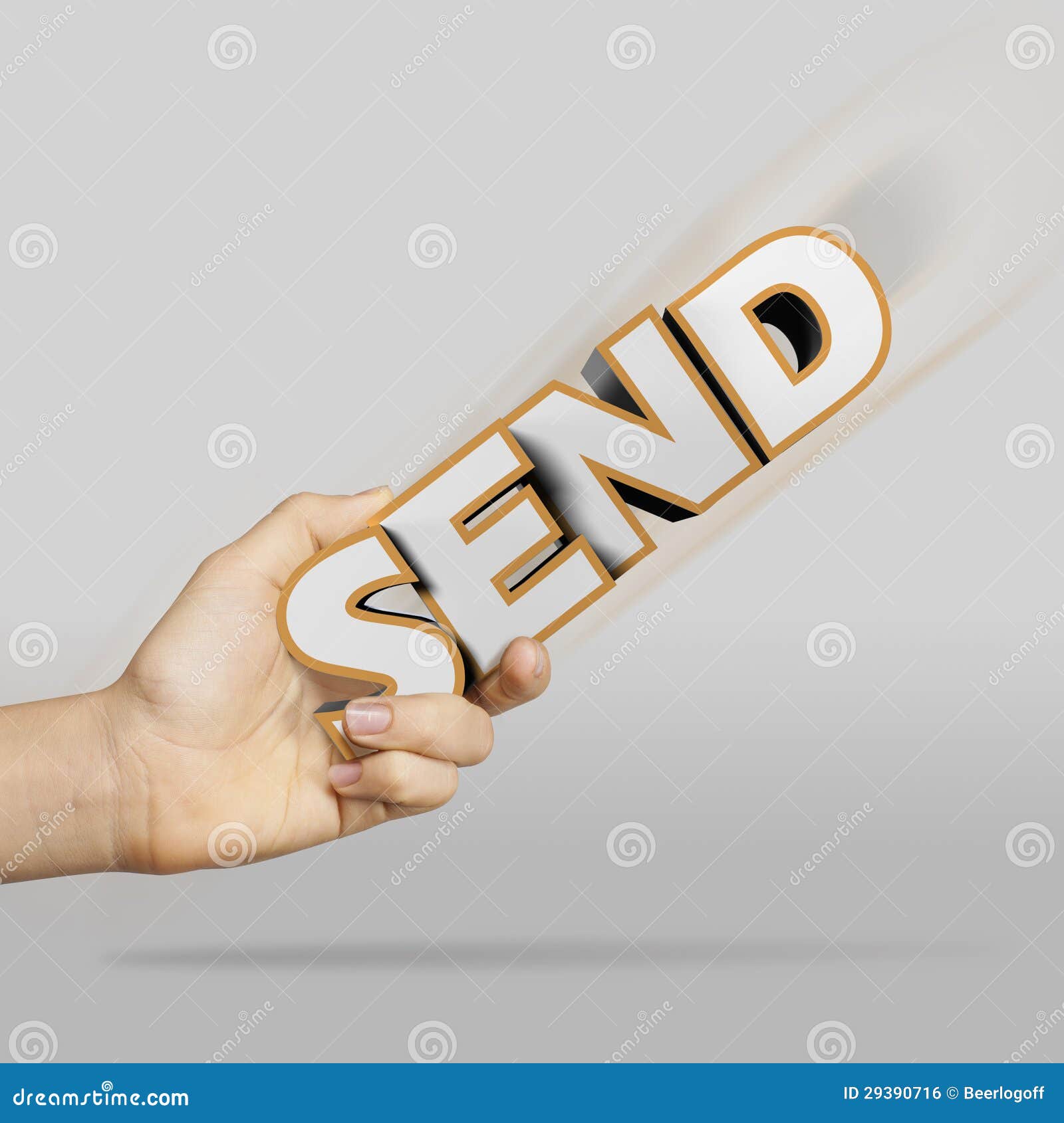 Hand holding the SEND stock illustration. Illustration of chat - 29390716