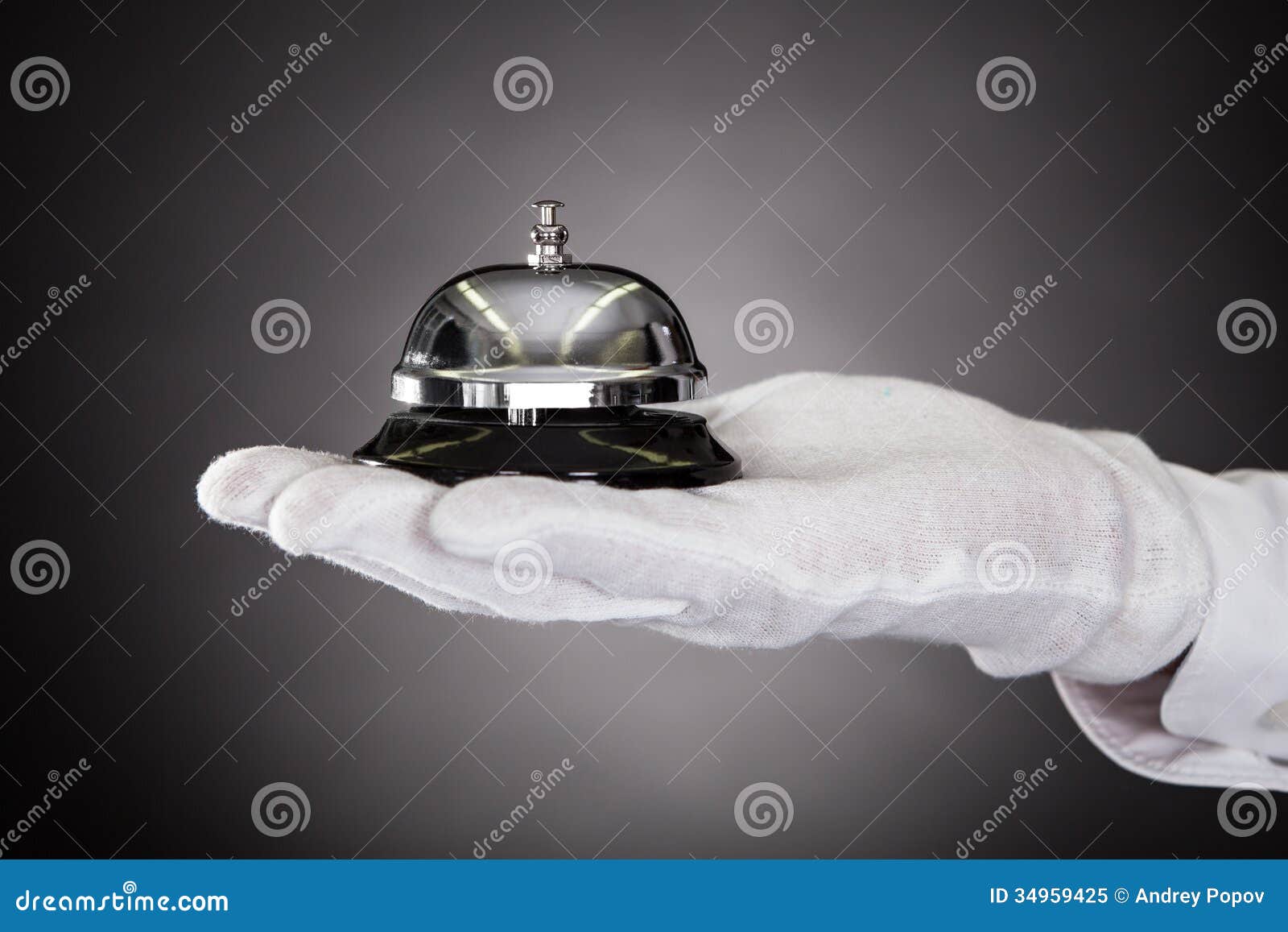 Hand Holding Service Bell stock image. Image of alarm - 34959425