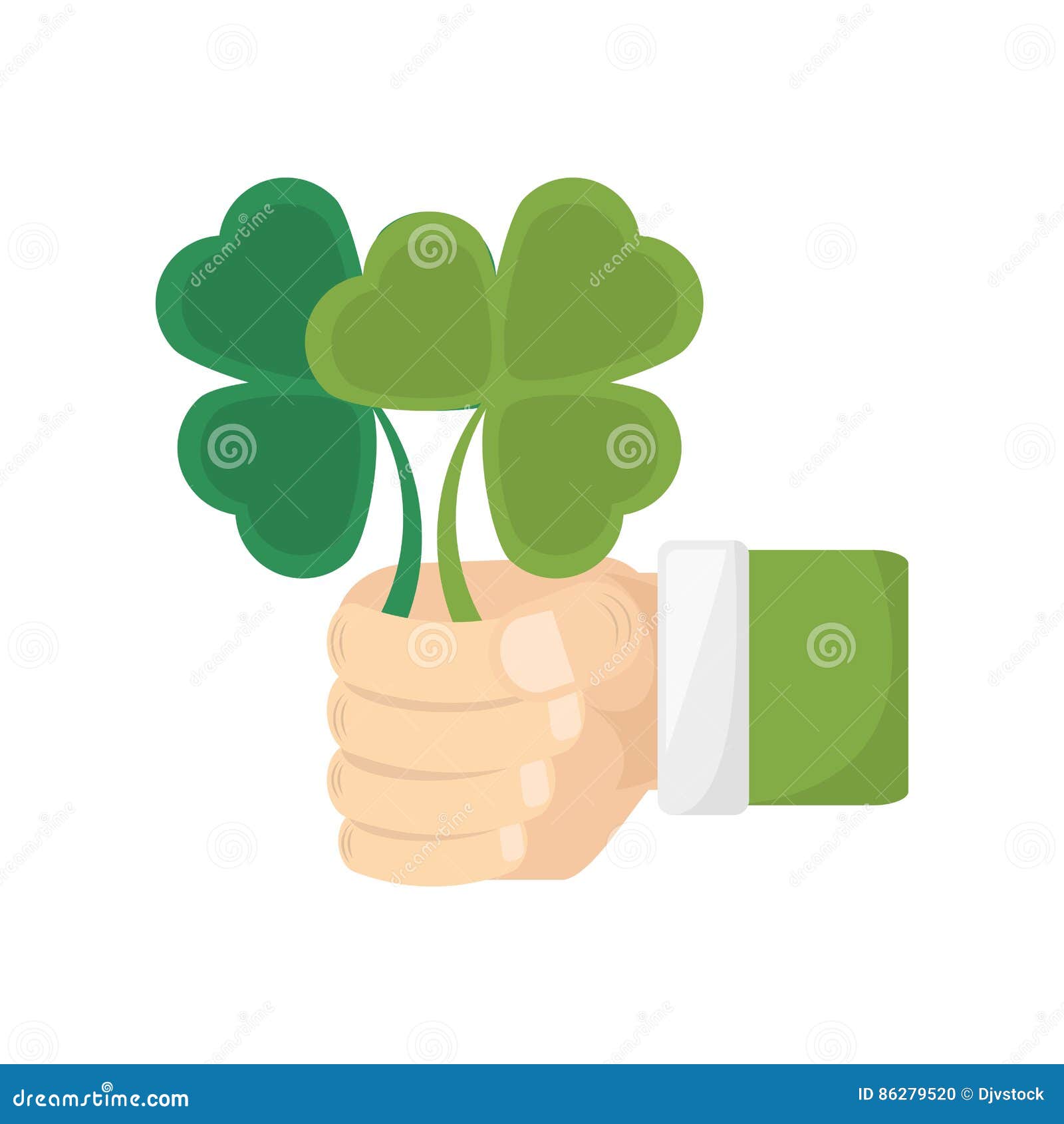 Hand Holding Shamrock St Patricks Day Stock Illustration - Illustration ...