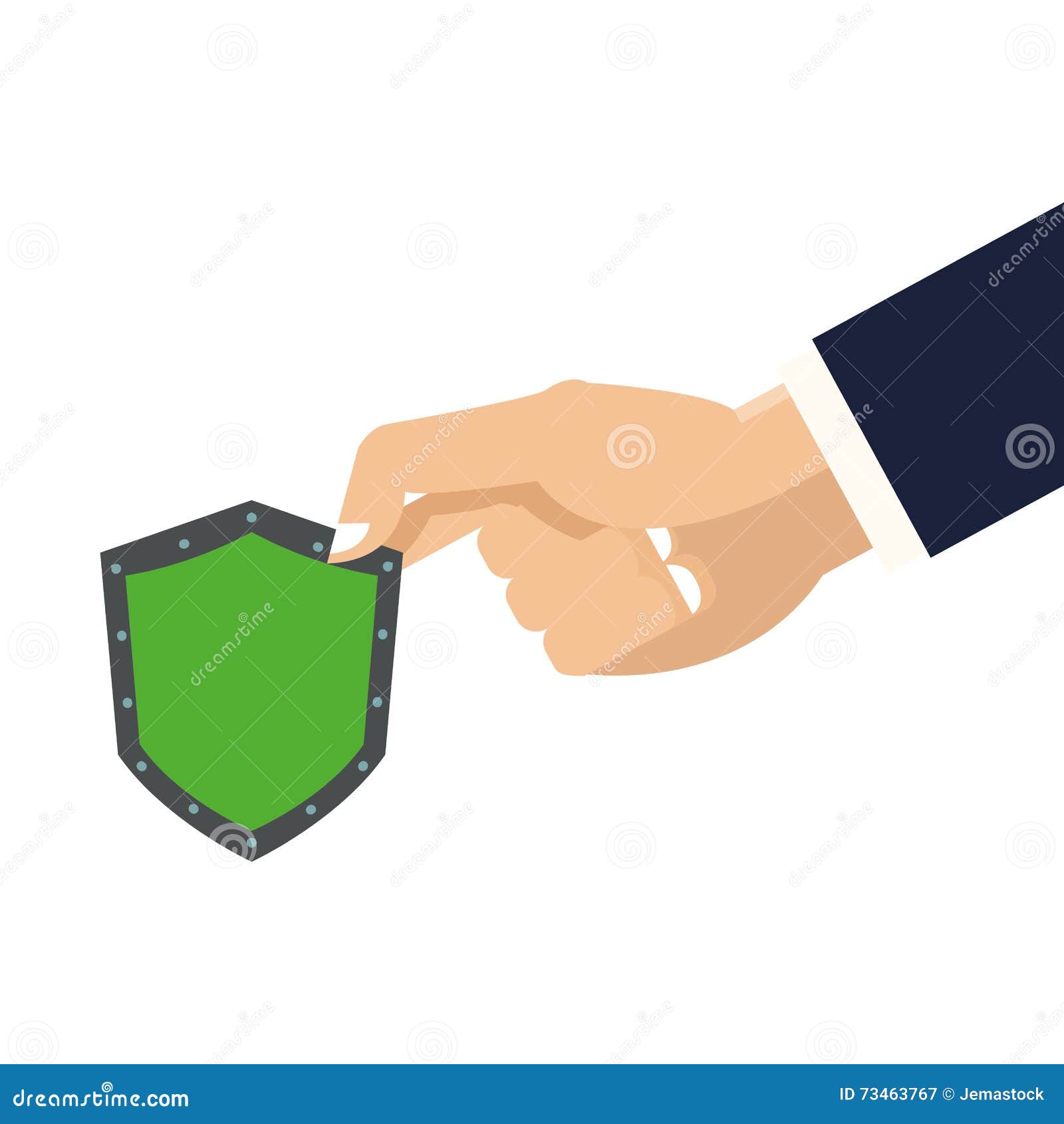 Hand holding shield icon stock illustration. Illustration of simple ...