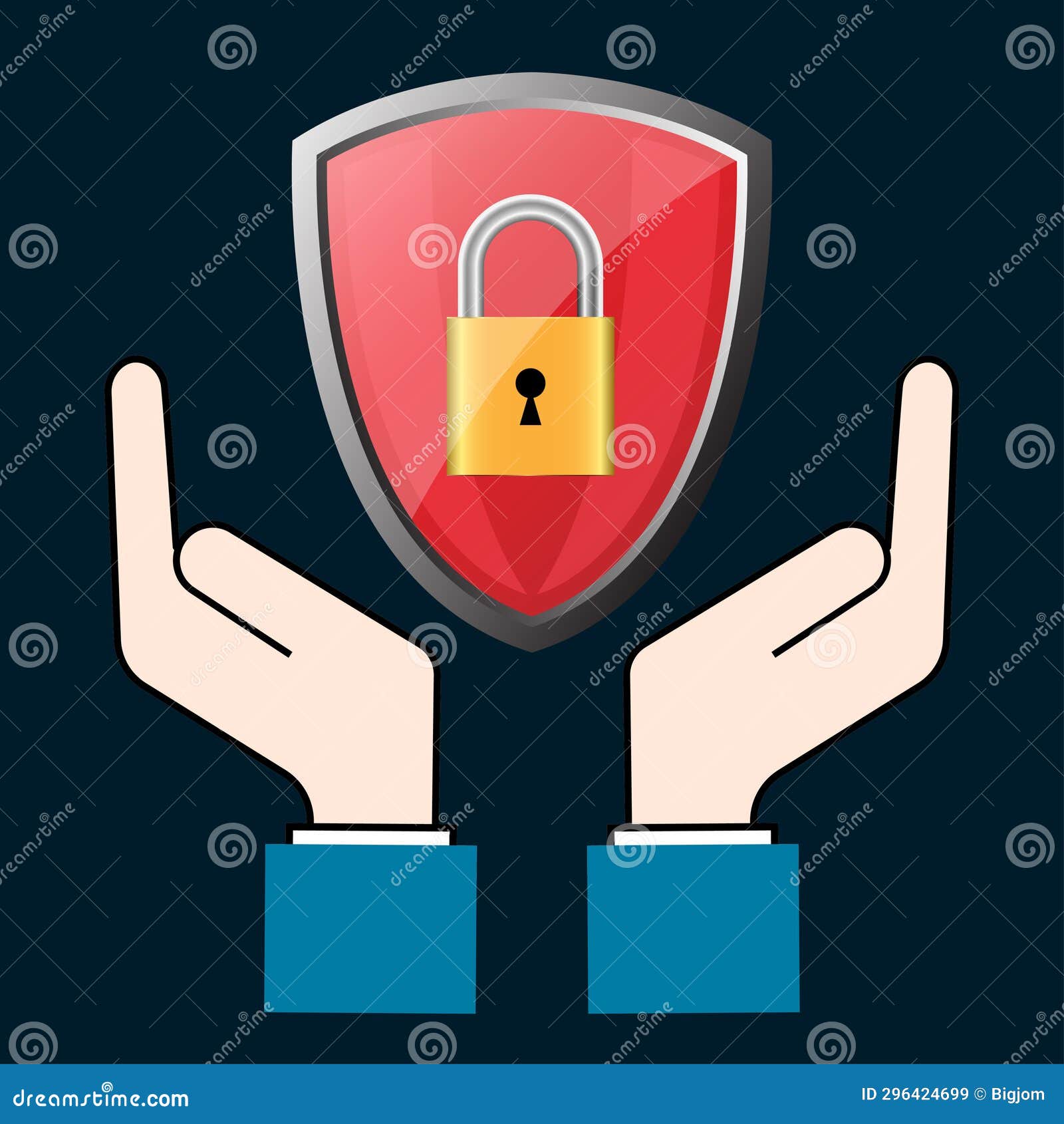 Hand Holding Shield Protection Graphic Design. Protect and Security of ...