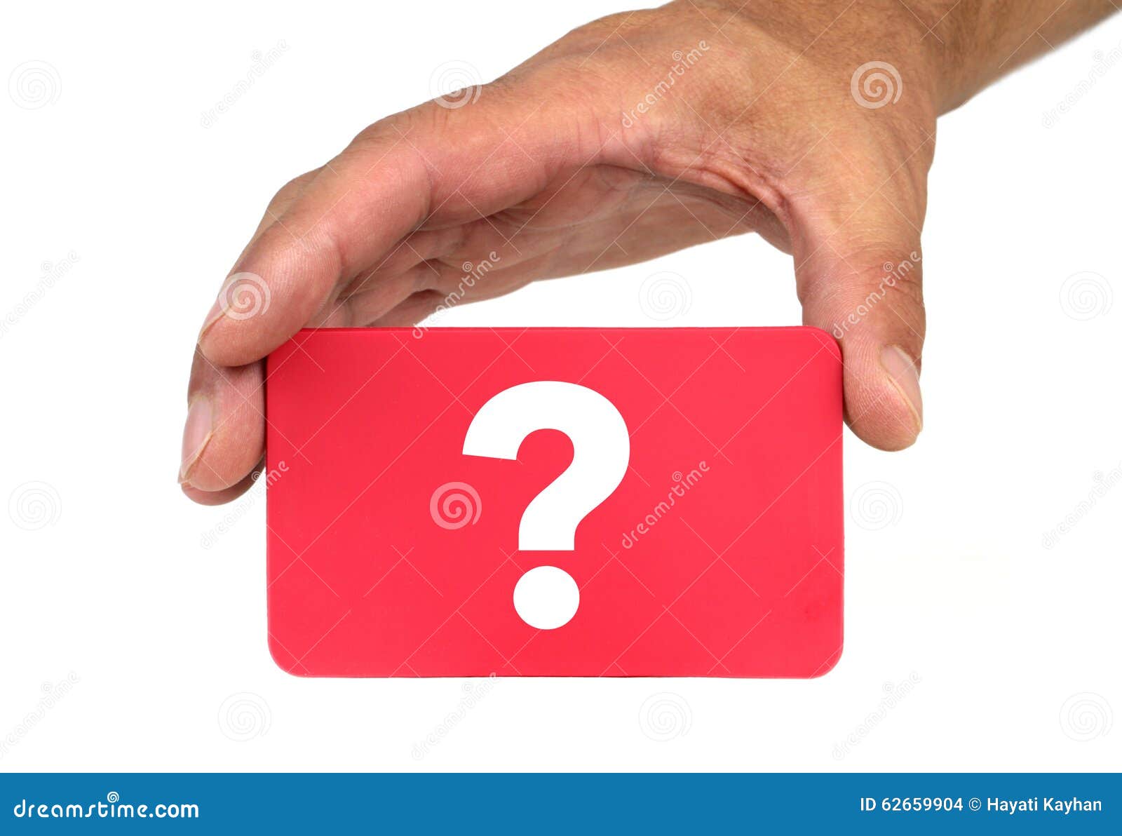 Hand Holding and Showing a Red Card with QUESTION MARK Stock Photo ...