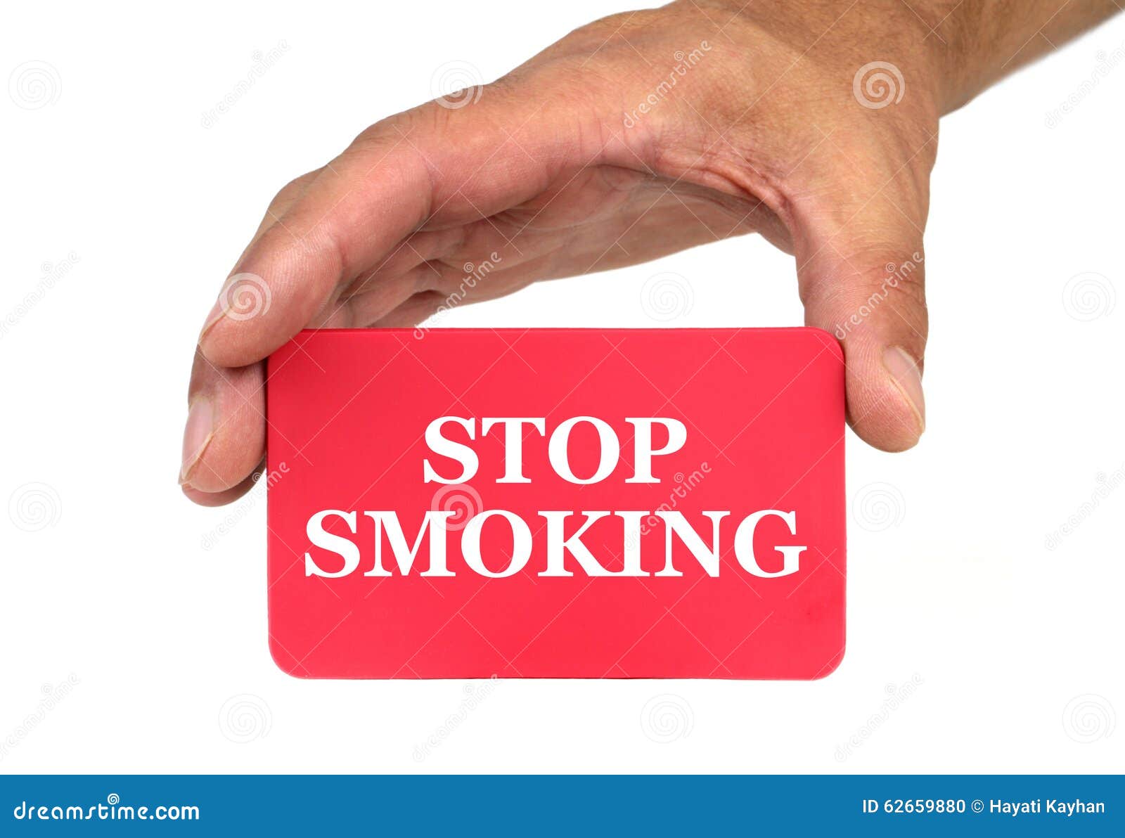 Hand Holding and Showing a Red Card with STOP SMOKING Text Stock Photo ...