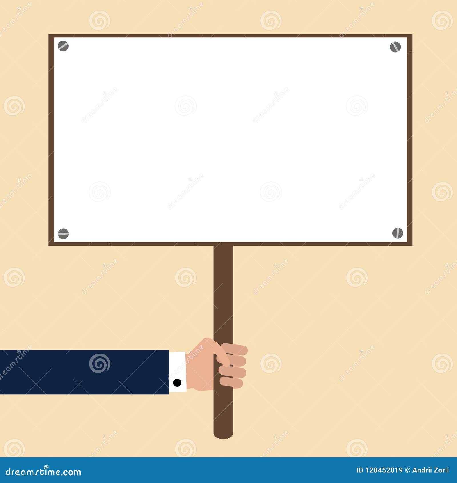 Hand Holding a Sign. Vector Illustration Stock Illustration ...