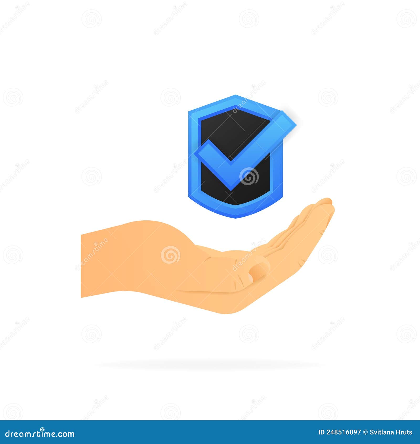 Hand Holding Sign of Accept. Realistic Hand. White Background. Vector ...