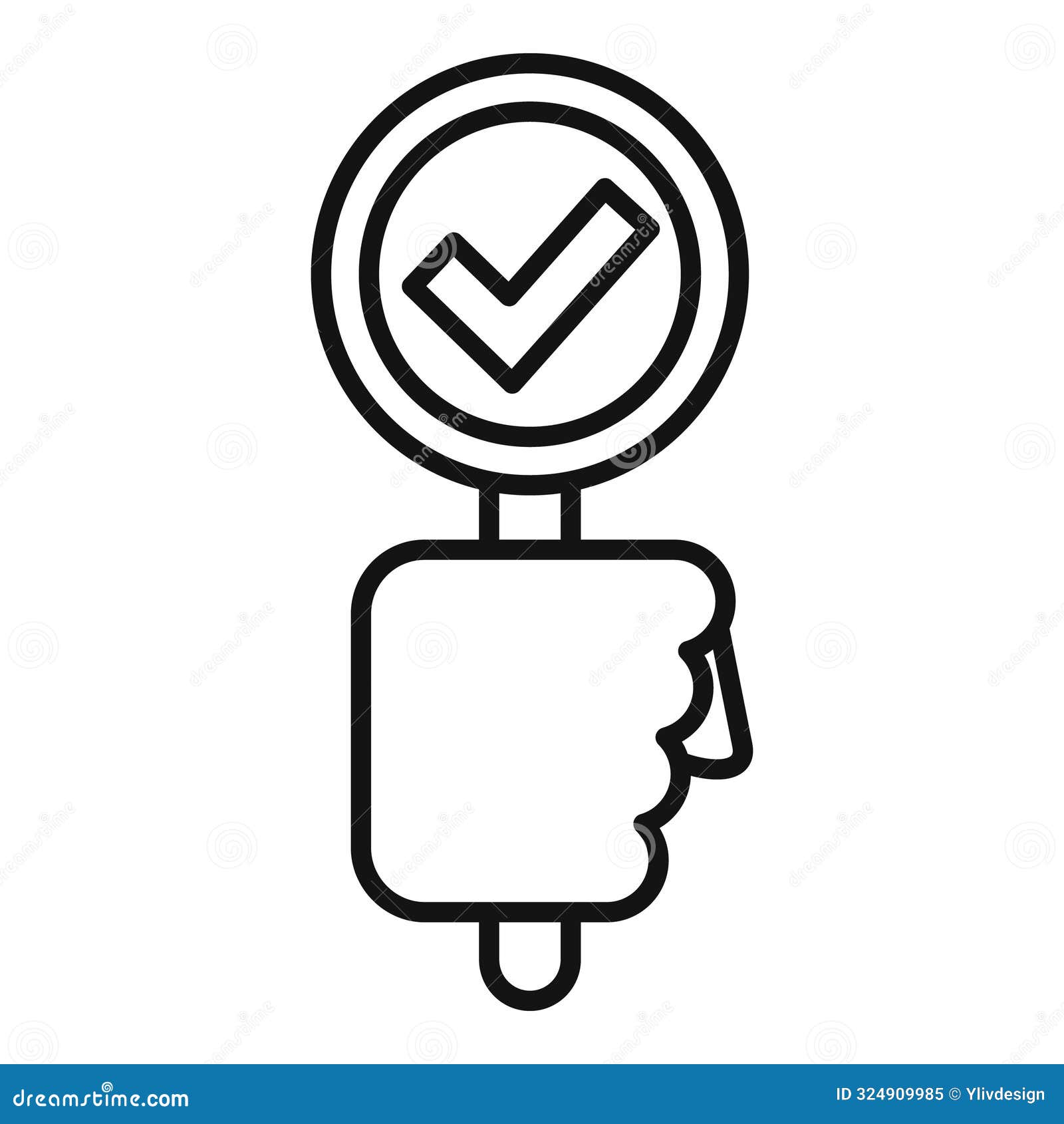 Hand Holding Sign with Check Mark Icon Approving Something Stock Vector ...