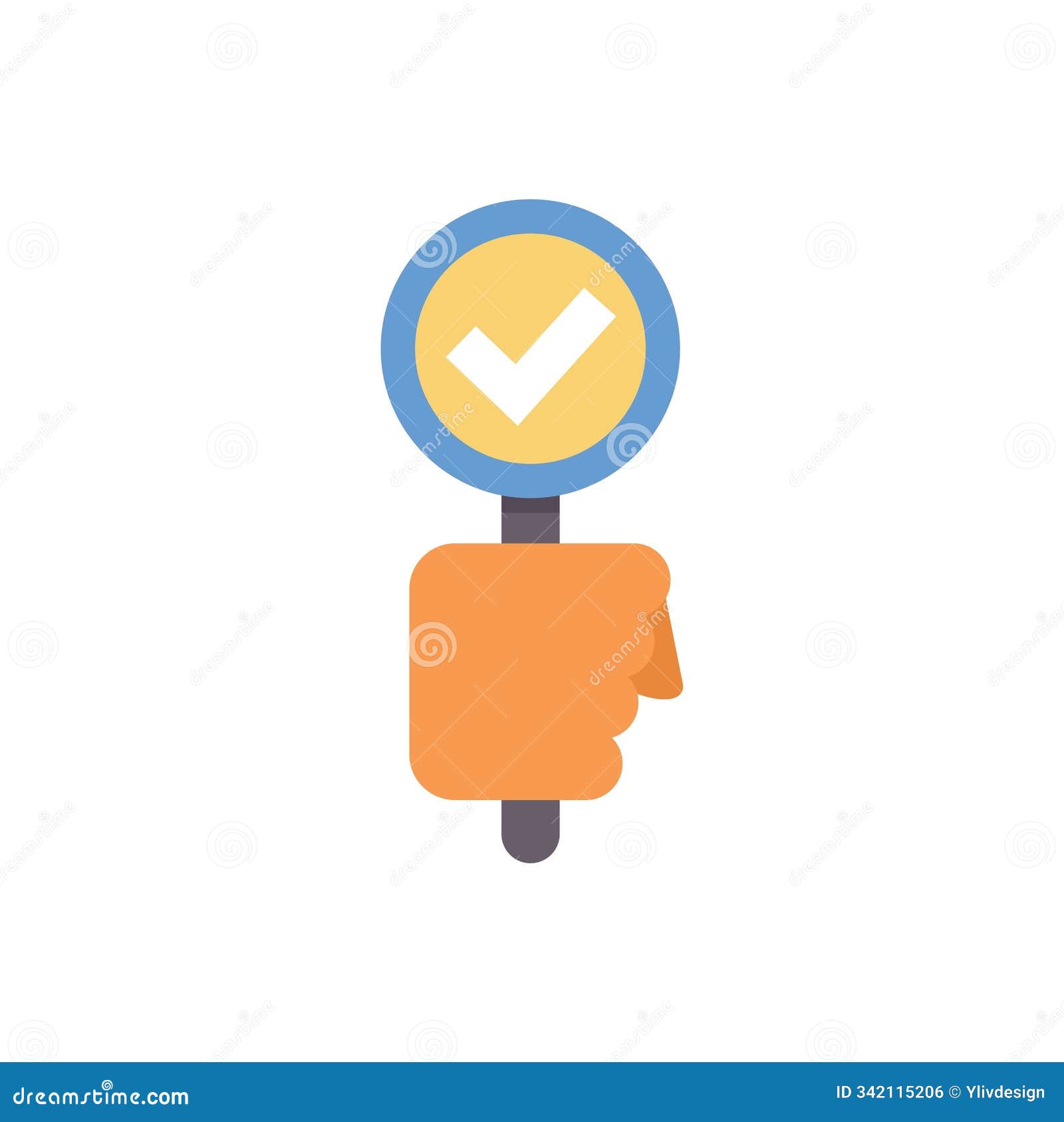 Hand Holding a Sign with a Check Mark Symbol Stock Illustration ...