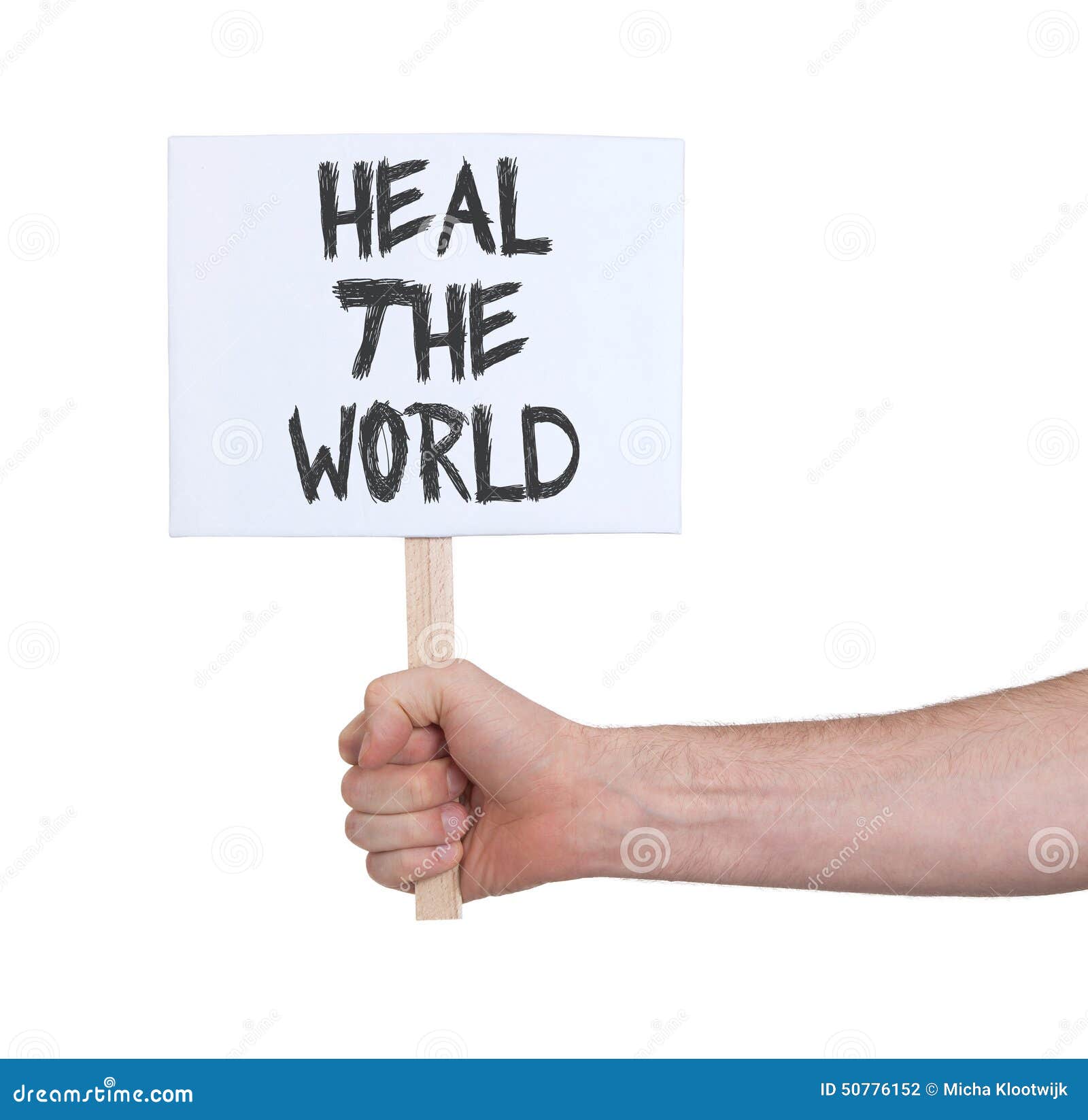 Hand Holding Sign, Isolated on White Stock Illustration - Illustration ...