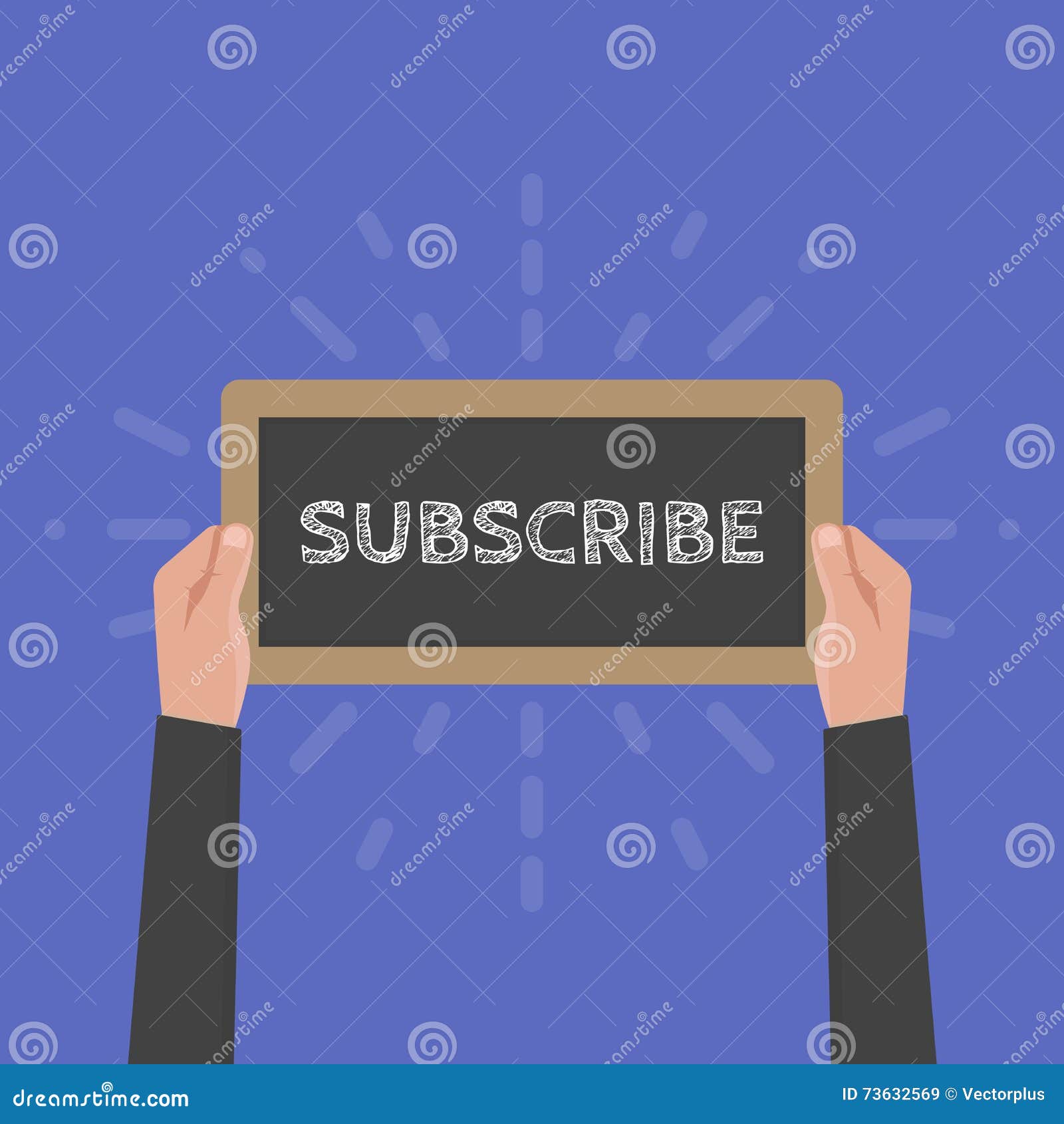 Hand Holding Sign Subscribe Vector Illustration. Stock Vector ...