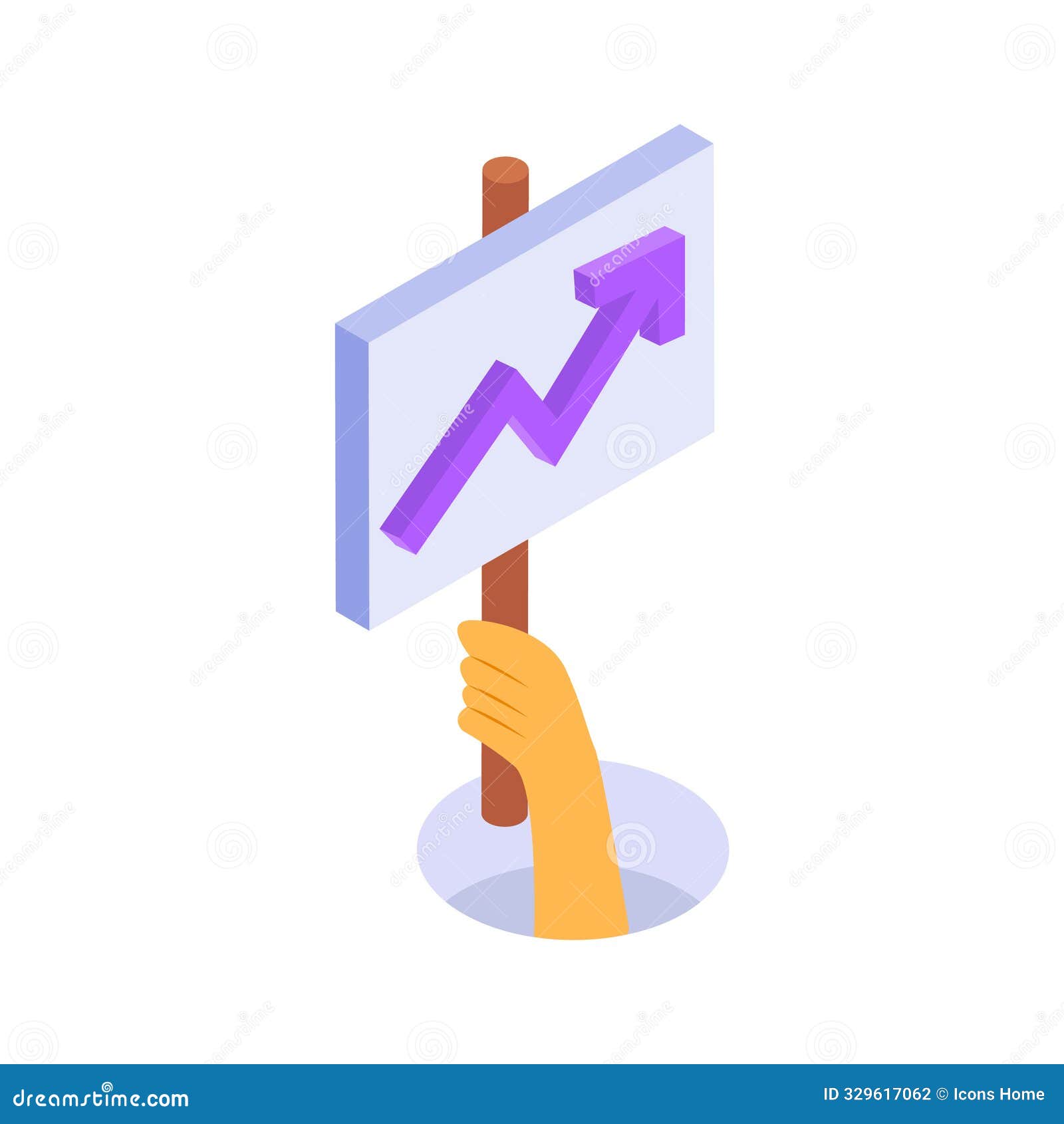 A Hand Holding a Sign with an Upward Arrow, Representing Growth and ...