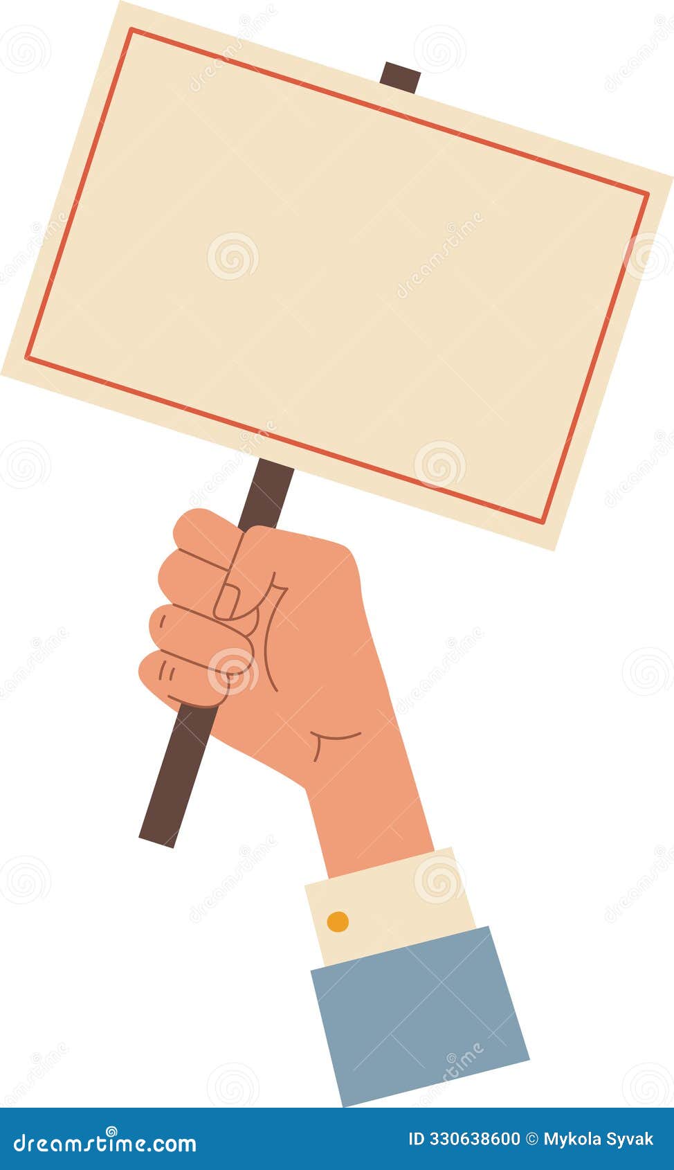 Hand Holding Sign stock illustration. Illustration of isolated - 330638600