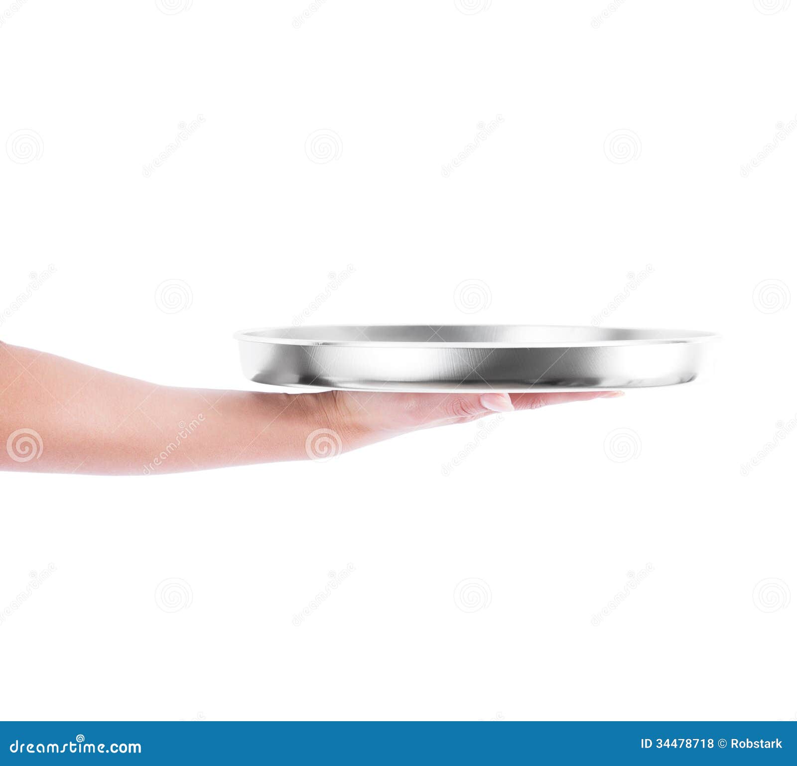 Hand Holding Silver Tray Royalty Free Stock Photos - Image: 34478718