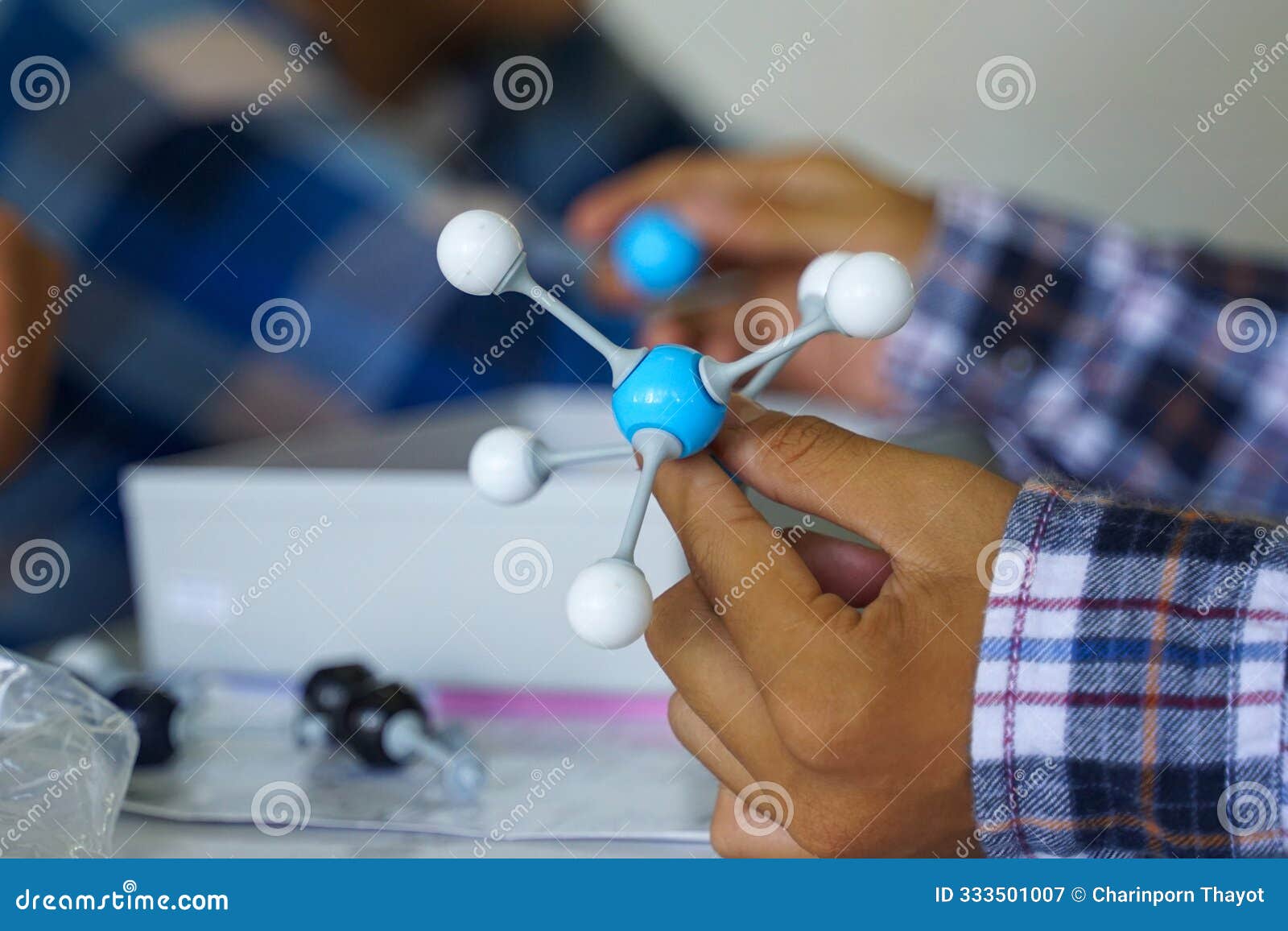 Hand Holding a Simulate Shape of Covalent Molecules Model Stock Image ...
