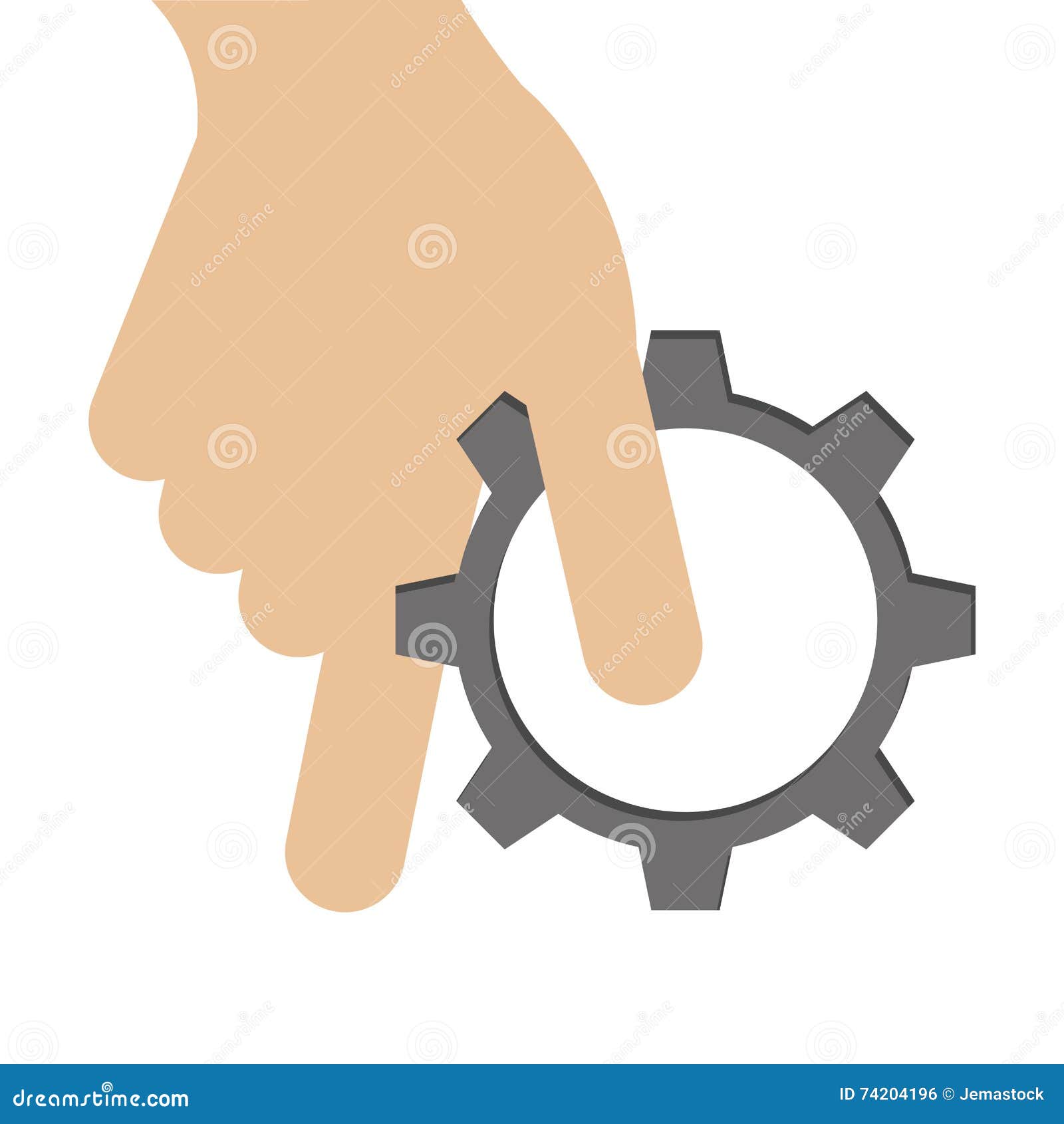 Hand Holding Single Gear Icon Stock Illustration - Illustration of ...