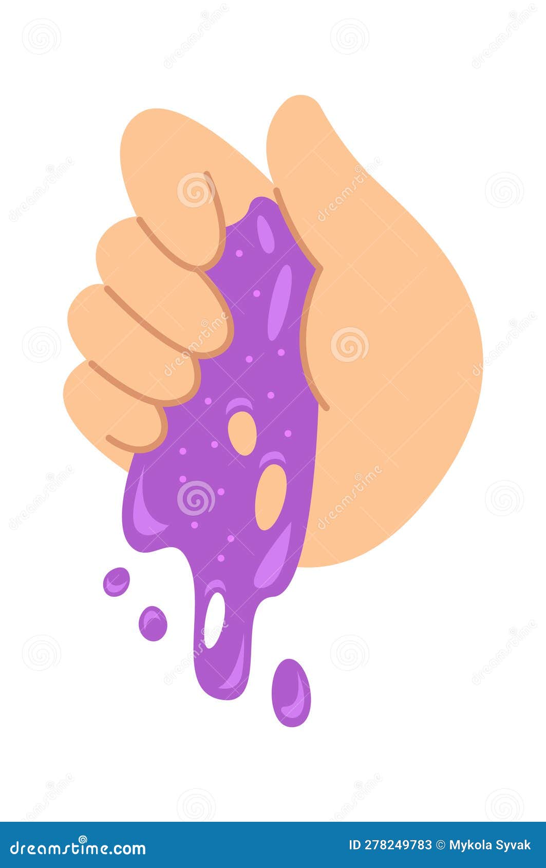 Hand Holding Slime stock vector. Illustration of child - 278249783